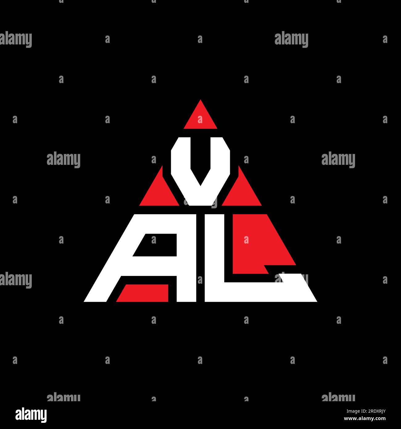 Logo lettre triangle VAL avec forme de triangle. Monogramme de logo ...