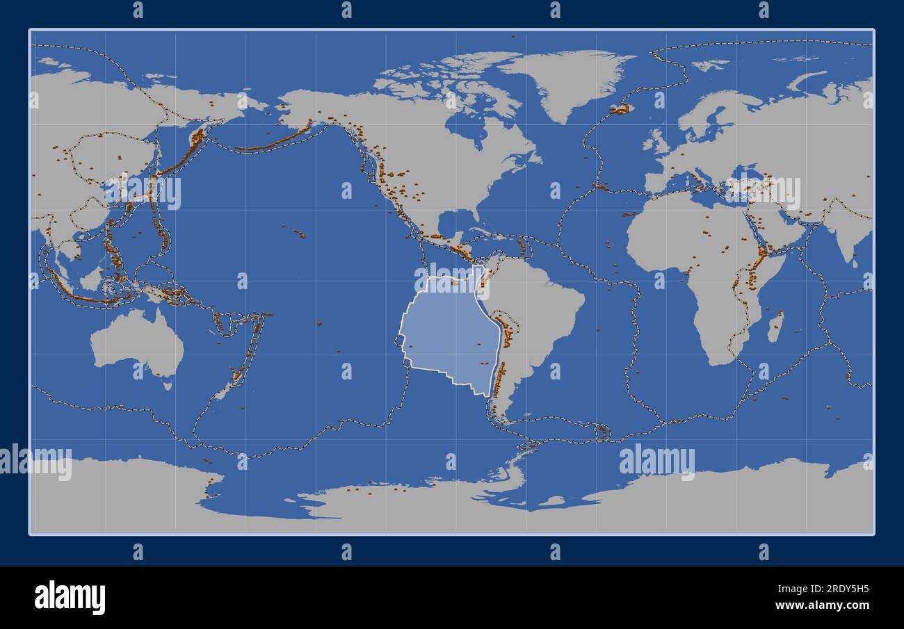 Plaque tectonique de Nazca sur la carte de contour solide dans la ...