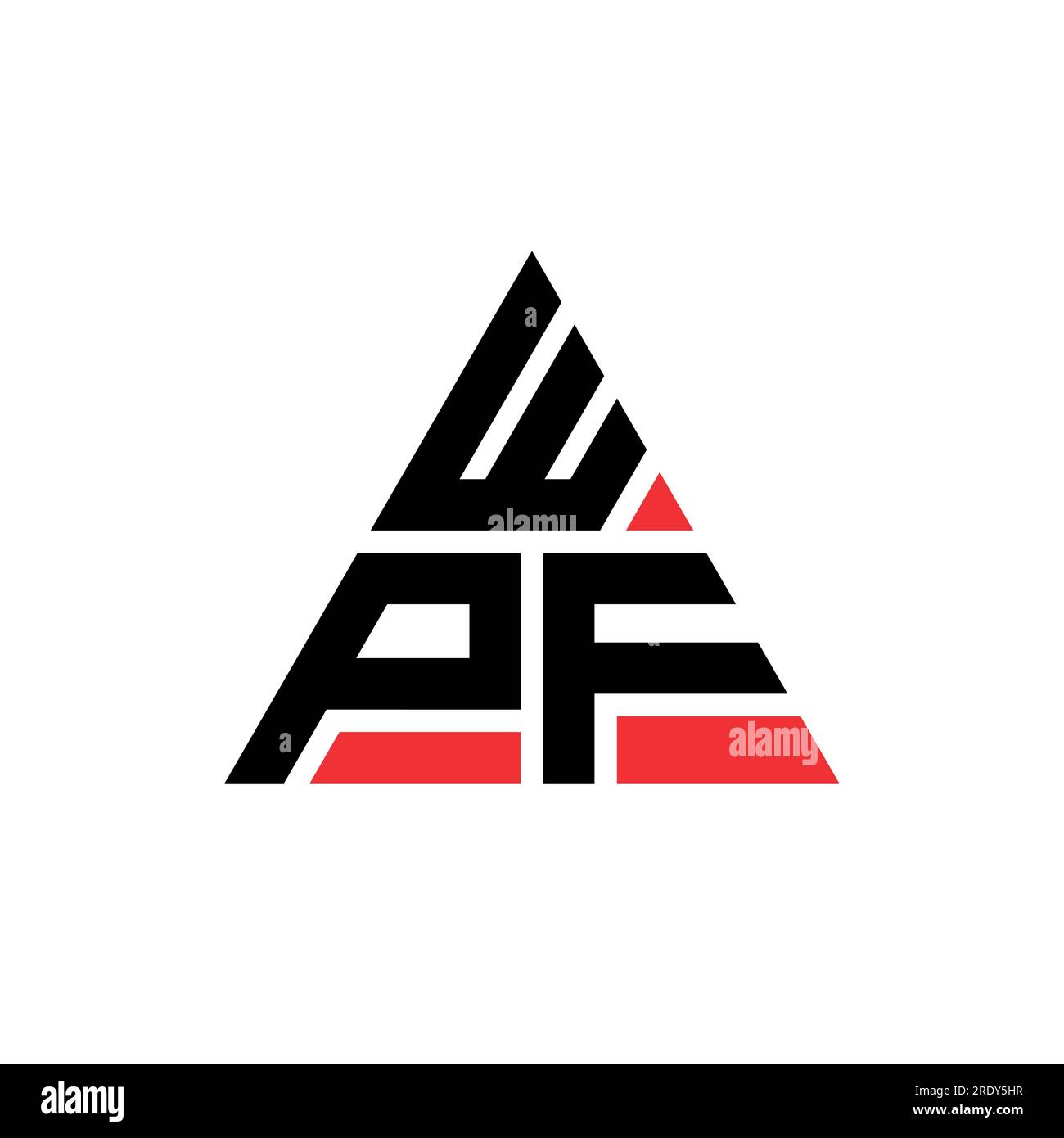Logo de lettre triangle WPF avec forme de triangle. Monogramme de logo triangle WPF. Modèle de ...