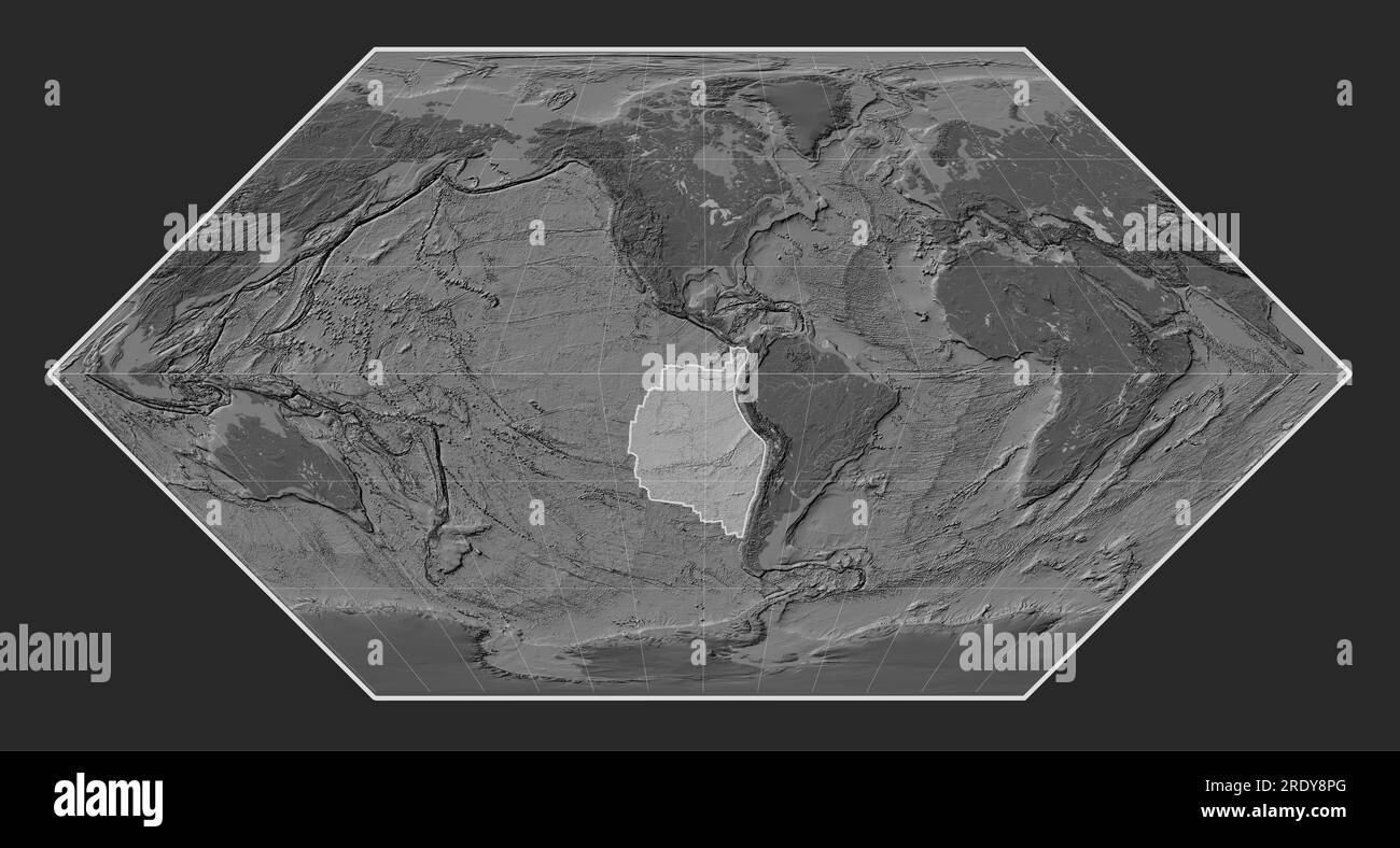 Plaque tectonique de Nazca sur la carte d'élévation à deux niveaux dans ...