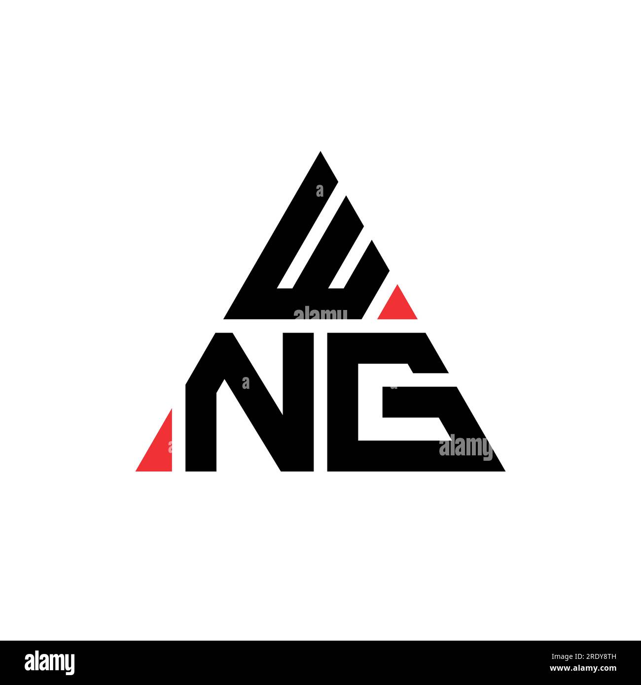 Logo WNG avec lettre triangle en forme de triangle. Monogramme de logo ...