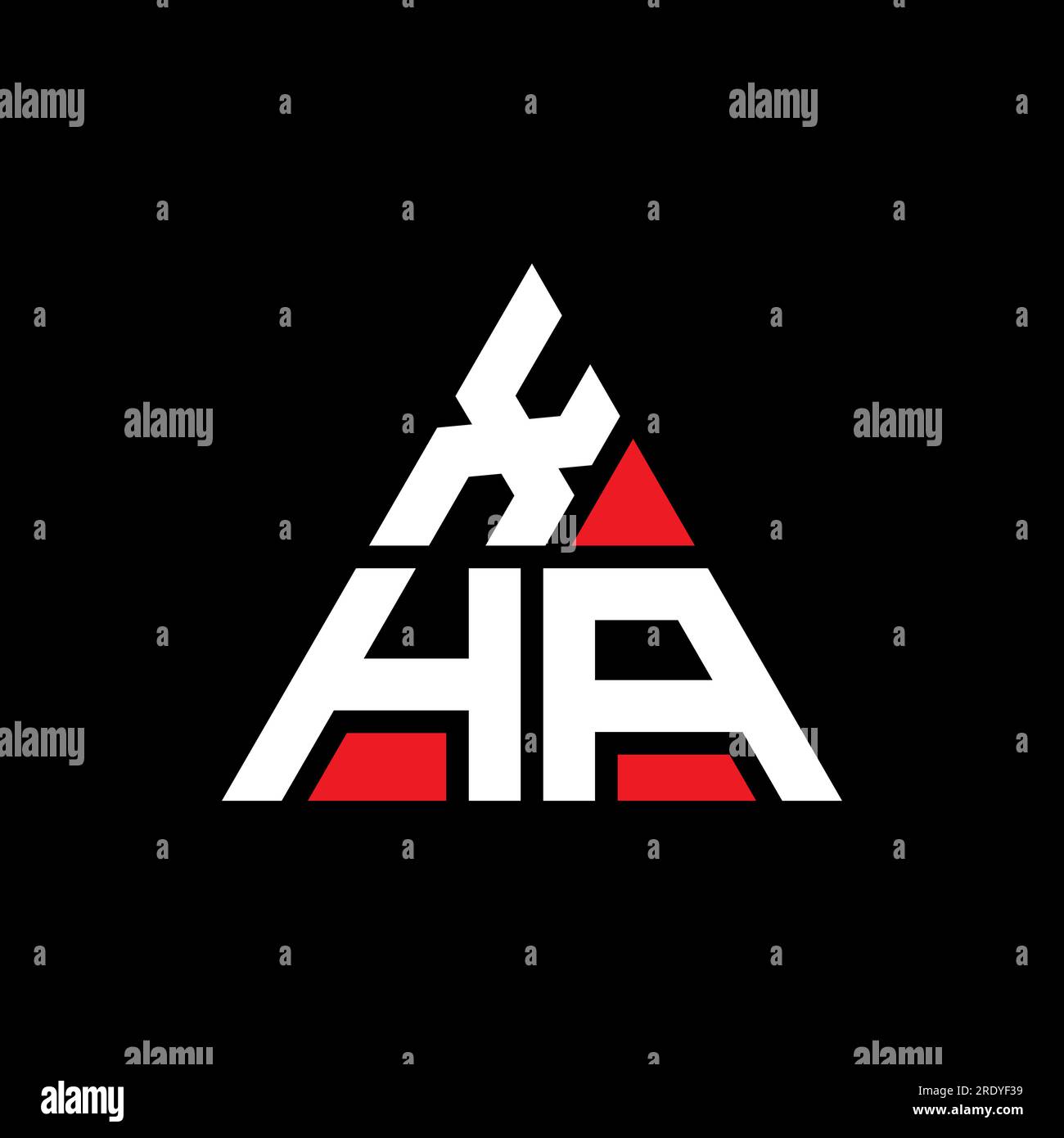 Logo lettre triangle XHA avec forme de triangle. Monogramme de logo ...