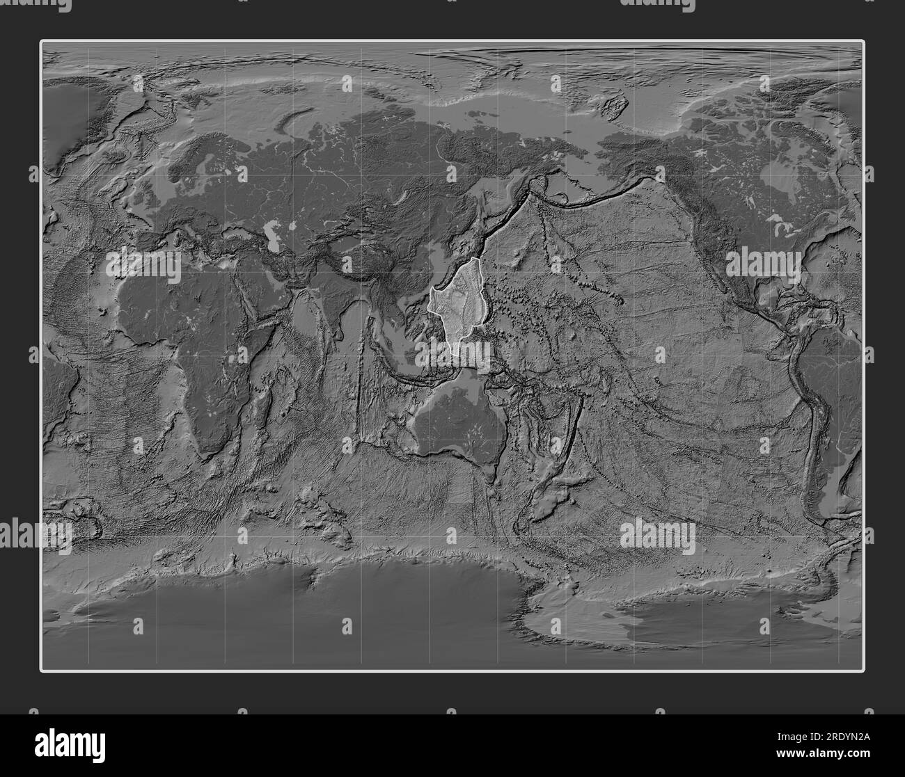 Plaque tectonique de la mer des Philippines sur la carte d'élévation à ...