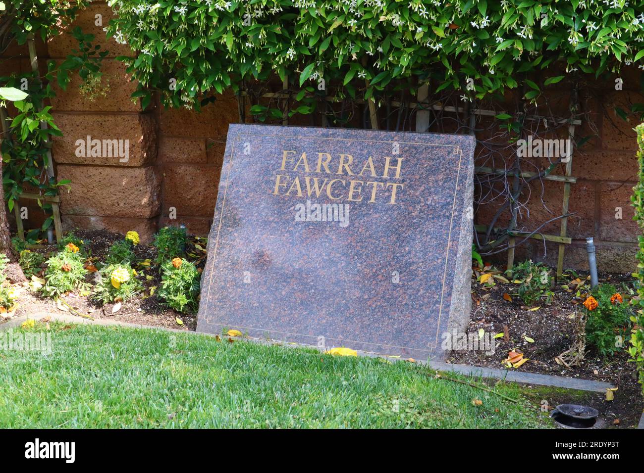 Los Angeles, Californie : tombe de FARRAH FAWCETT à Pierce Brothers ...