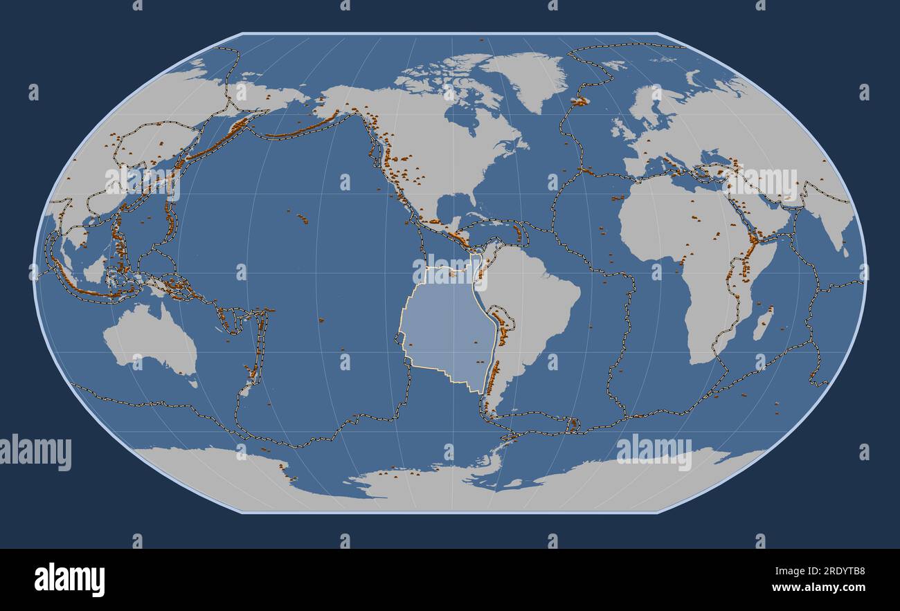 Plaque tectonique de Nazca sur la carte de contour solide dans la ...