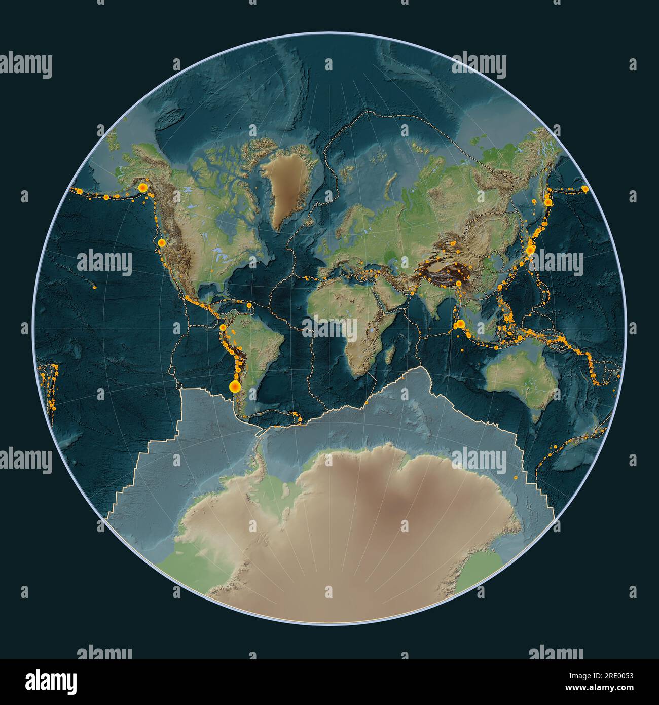 Plaque tectonique Antarctique sur la carte d'altitude de style Wiki ...