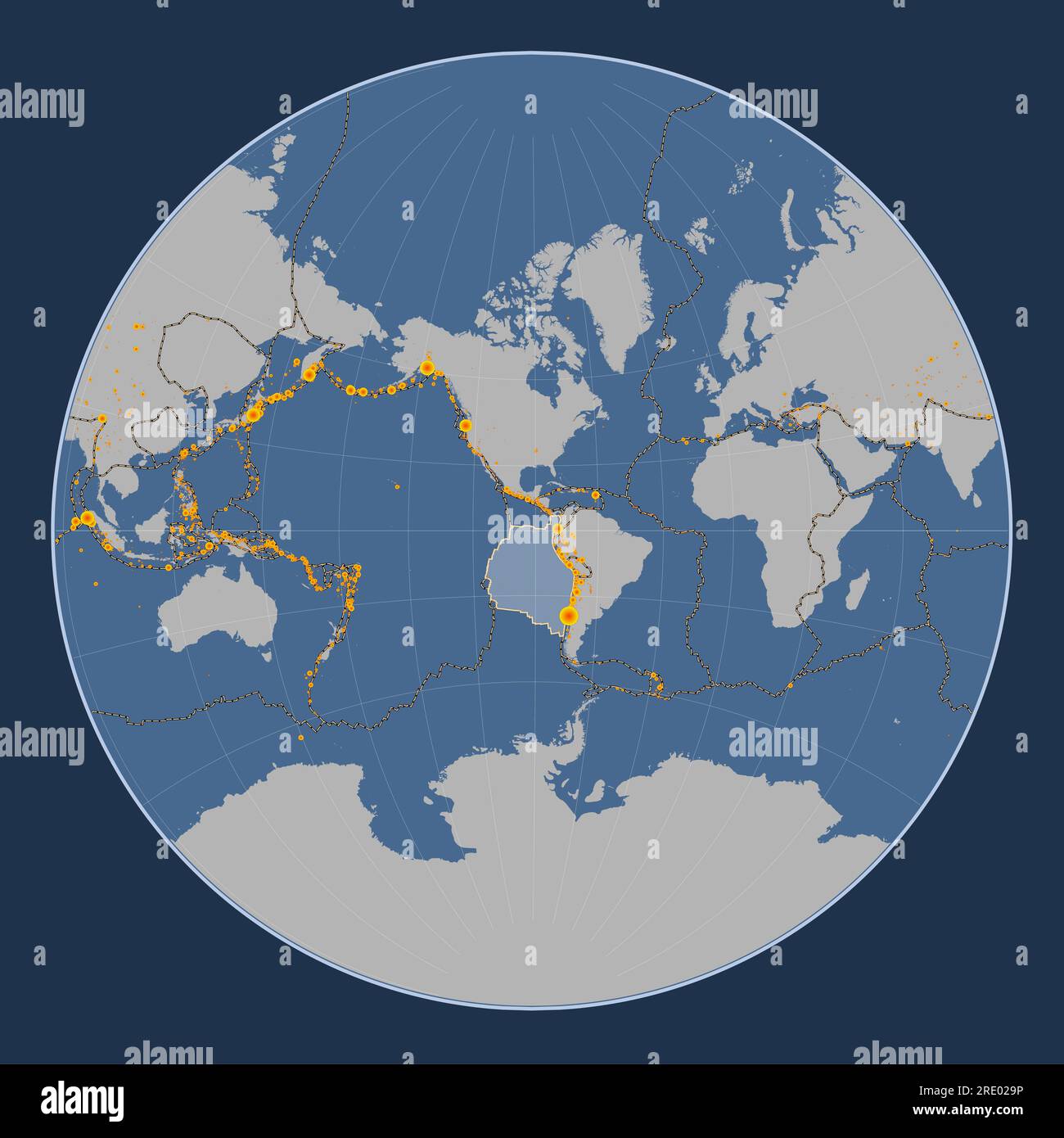 Plaque tectonique de Nazca sur la carte de contour solide dans la ...
