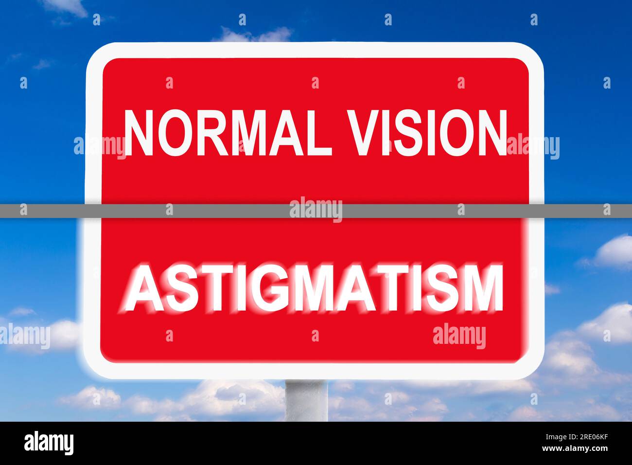 Exemple de vision normale versus vision avec astigmatisme, une ...
