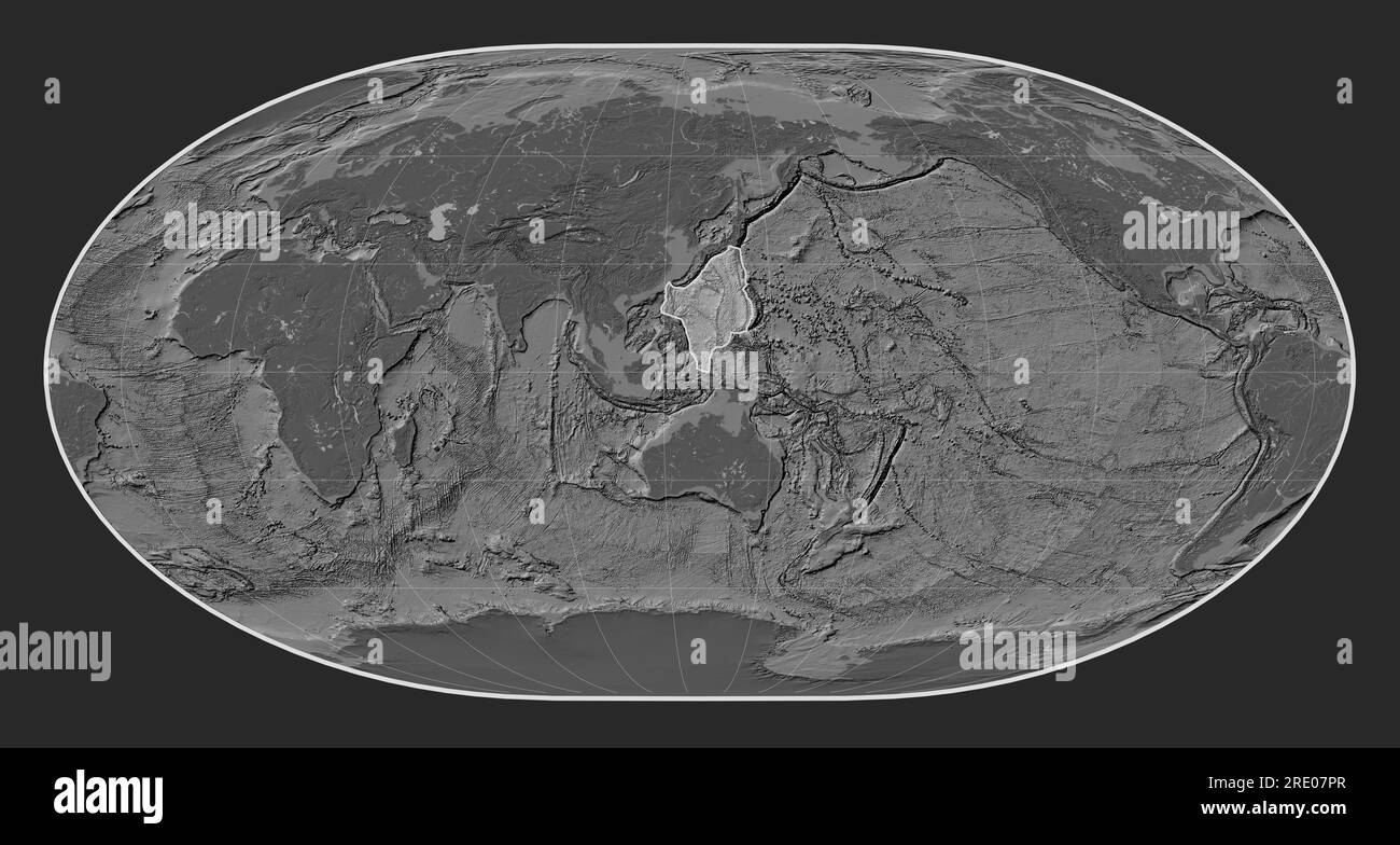 Plaque tectonique de la mer des Philippines sur la carte d'altitude à ...