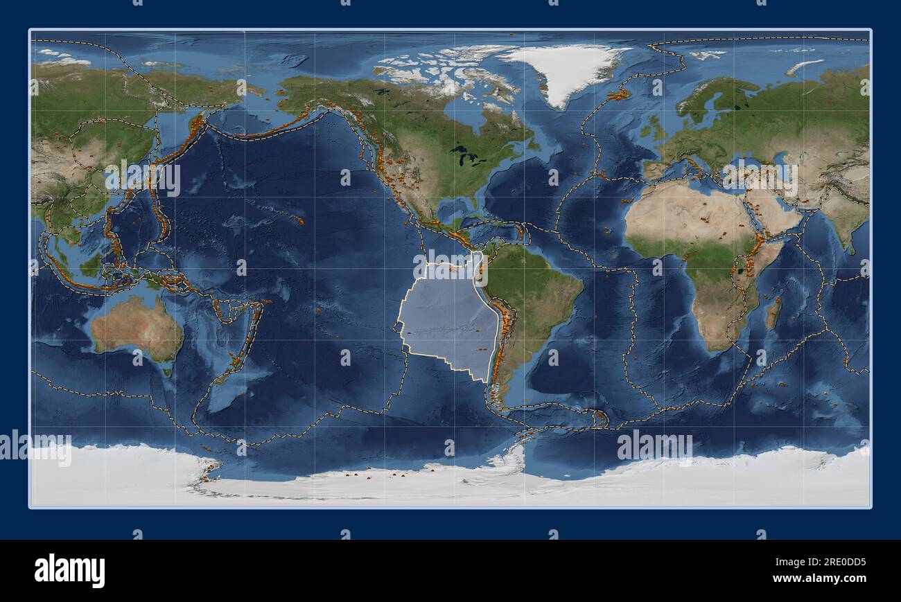 Plaque tectonique de Nazca sur la carte satellite Blue Marble dans la ...