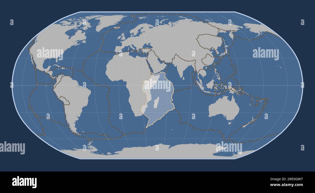Plaque tectonique somalienne sur la carte de contour solide dans la ...