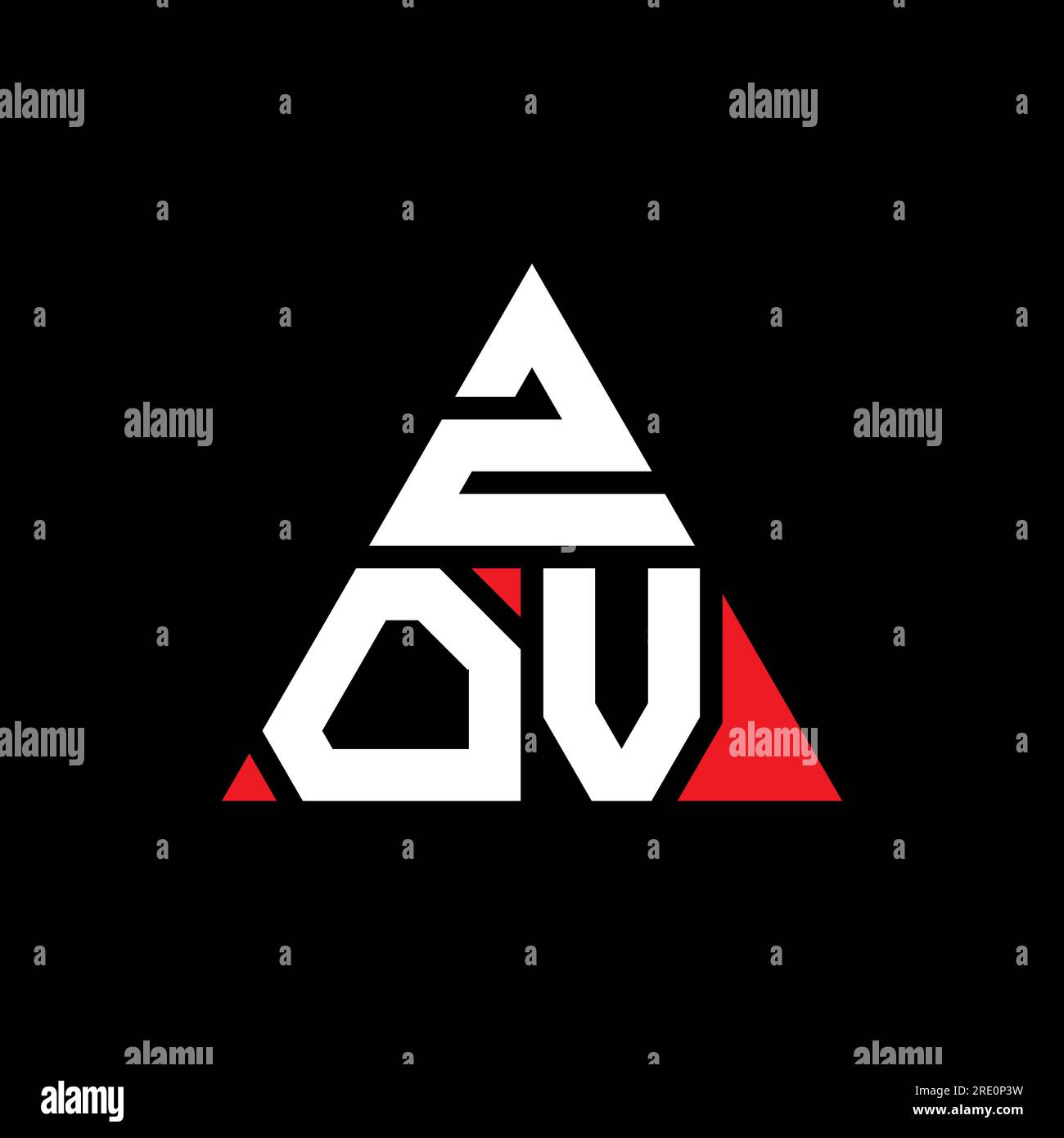 Logo lettre triangle ZOV avec forme de triangle. Monogramme de logo ...