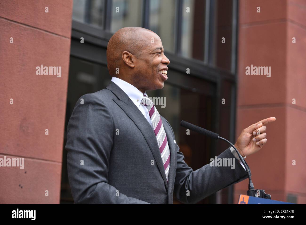 Photo by: NDZ/STAR MAX/IPx 2023 7/24/23 Mayor Eric Adams makes a public ...