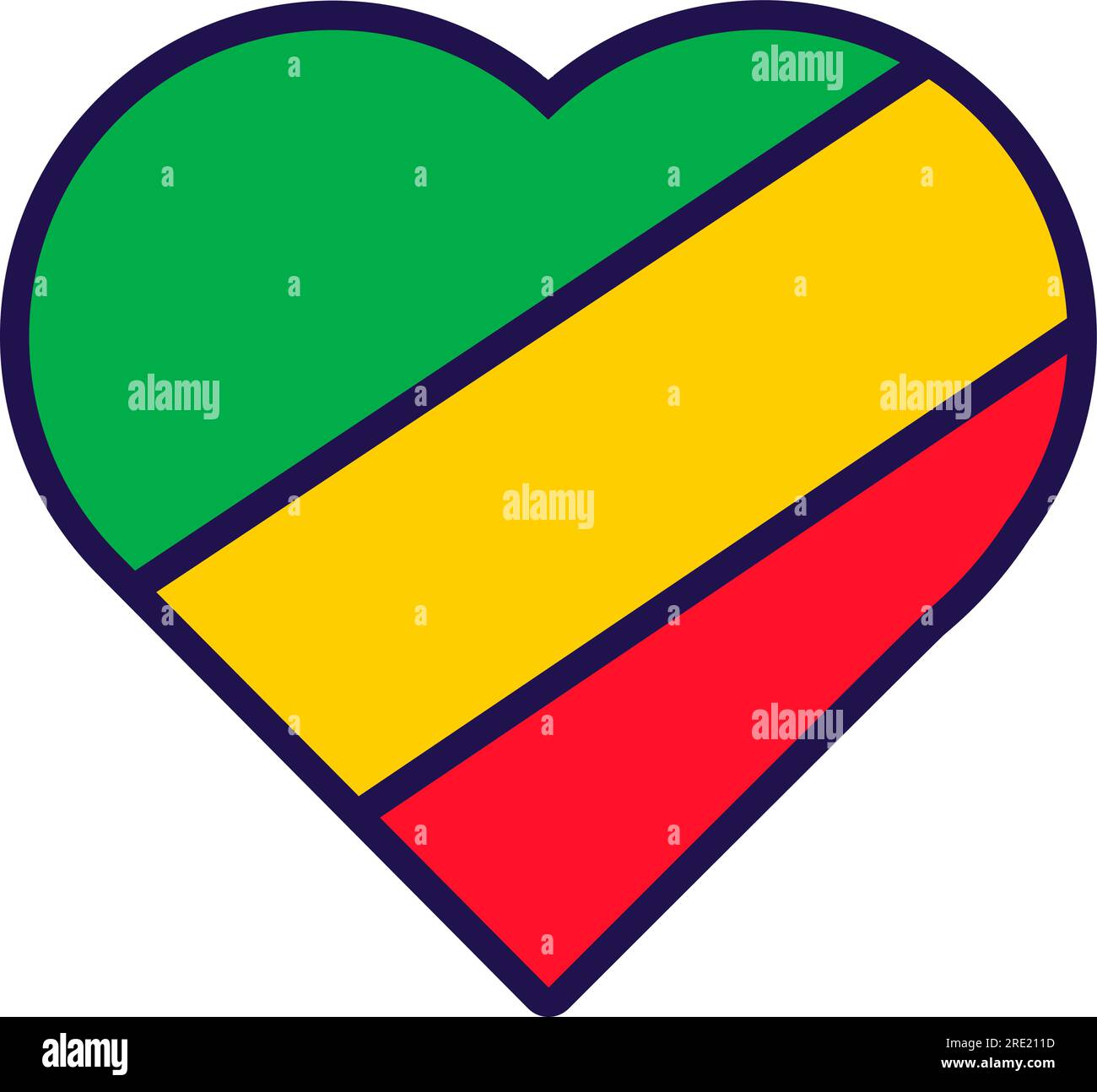 Cœur patriote dans les couleurs du drapeau national de la République du ...