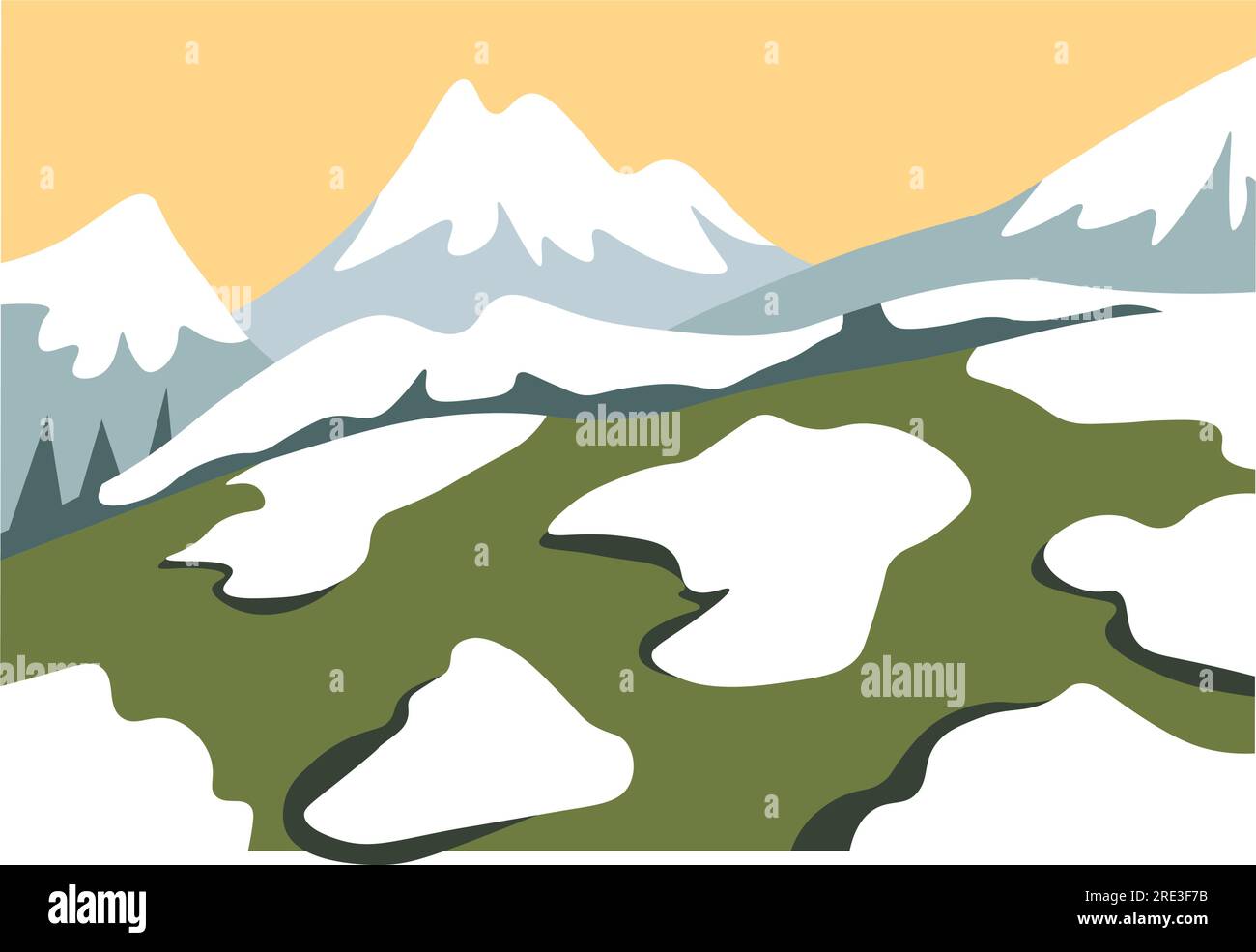 Fonte des neiges au sol Banque d'images vectorielles - Alamy