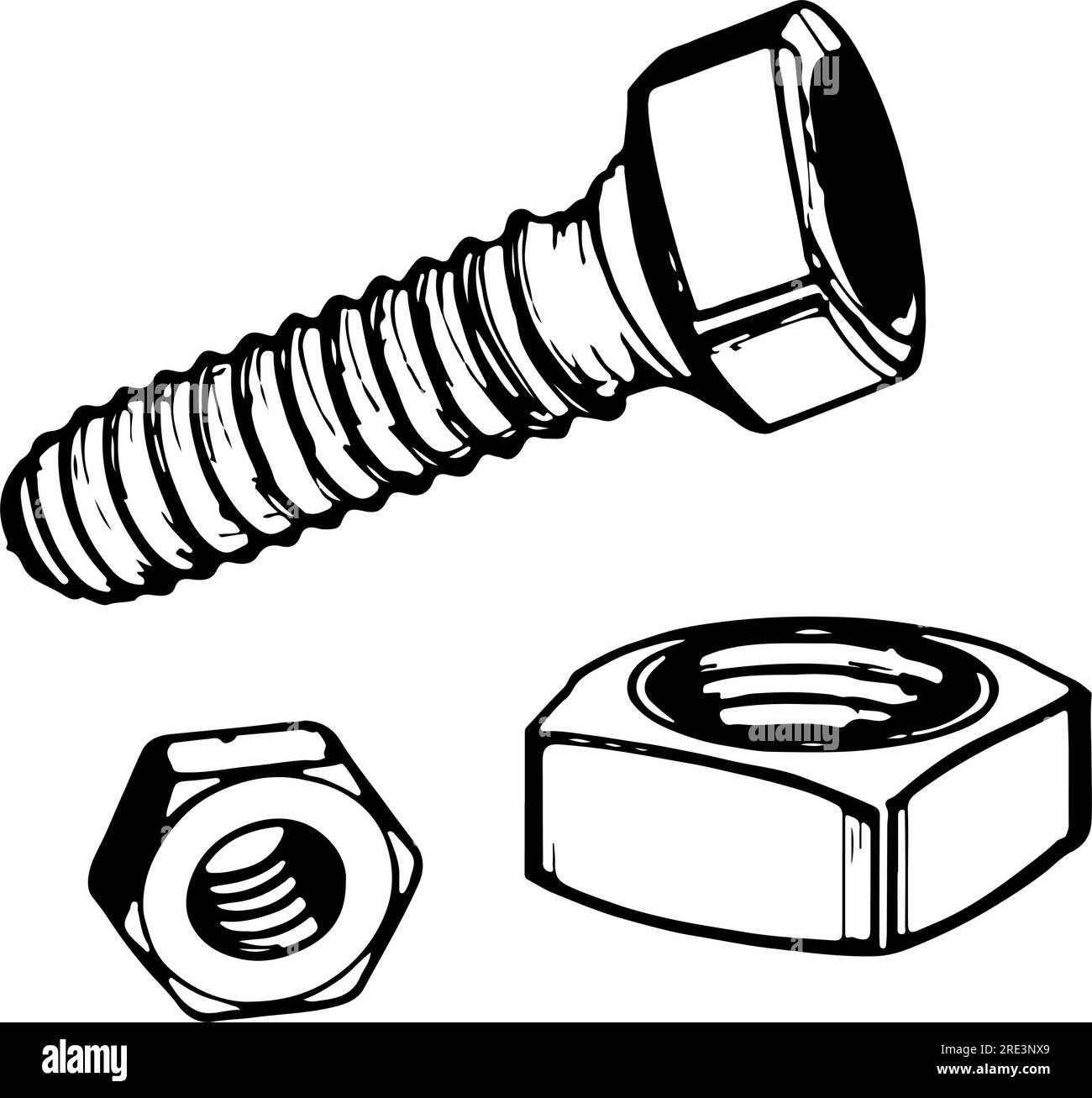 Filetage de boulon Banque d'images vectorielles - Alamy