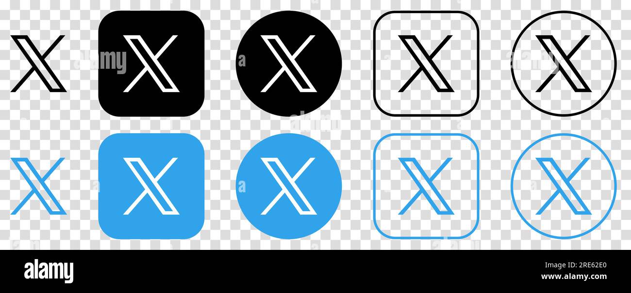Twitter nouveaux logos définis. Icônes vectorielles éditoriales isolées ...