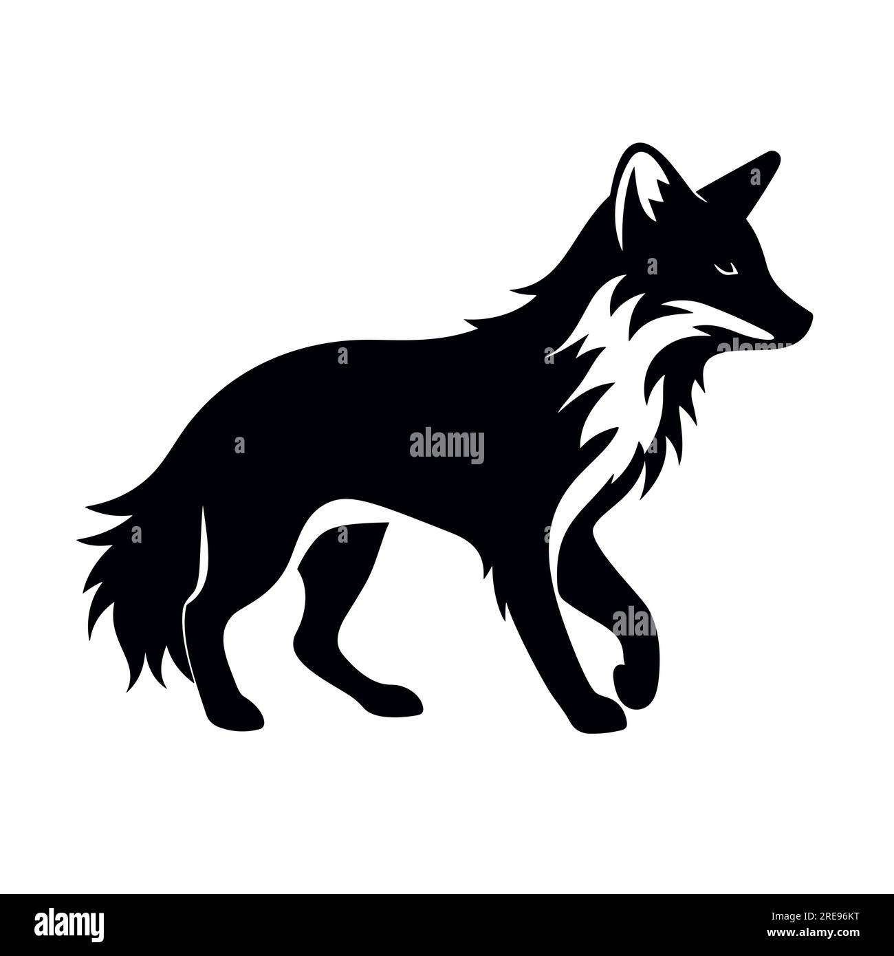 Renard arctique silhouette Banque d'images détourées - Alamy