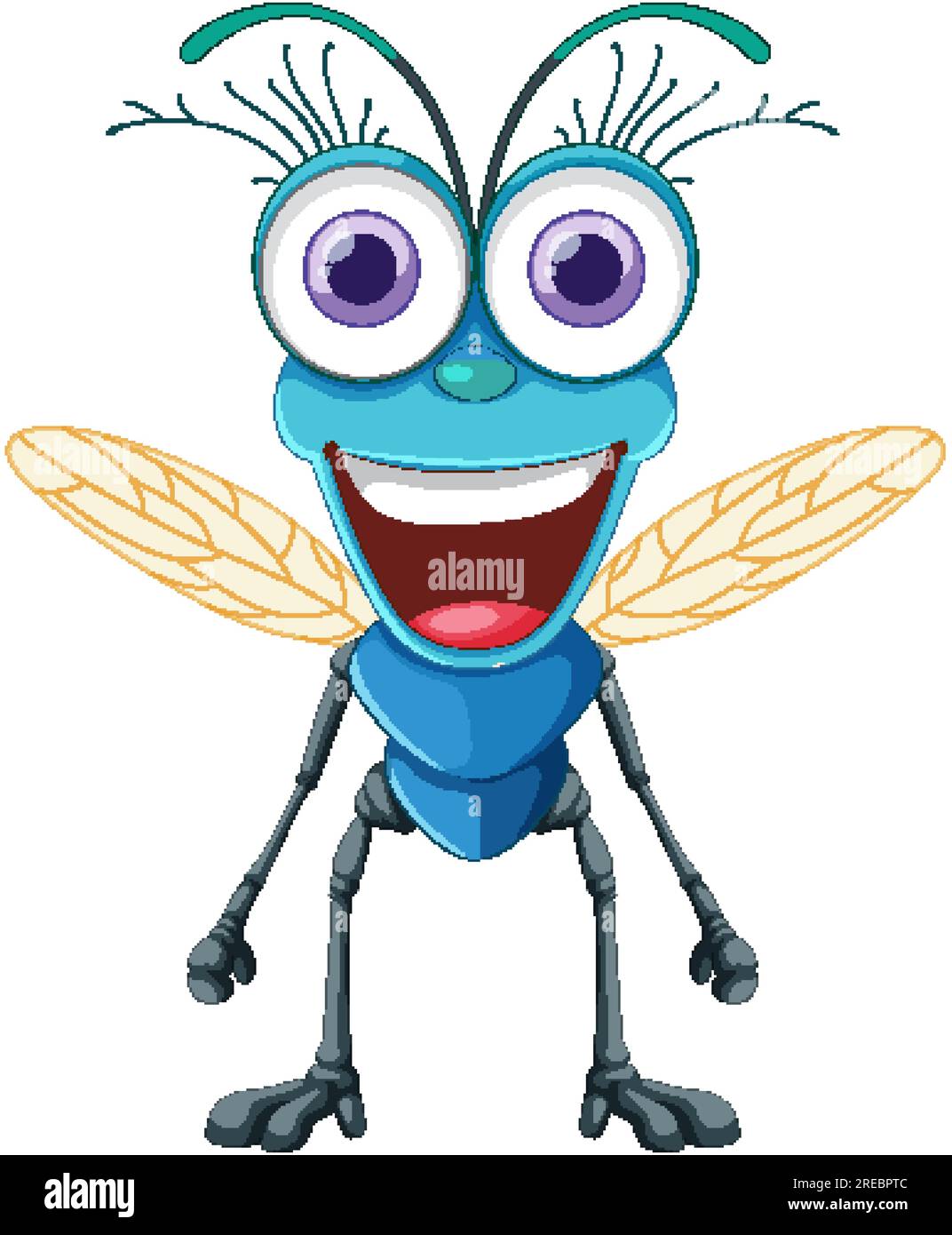 Illustration de personnage de dessin animé de mouche heureuse Image ...