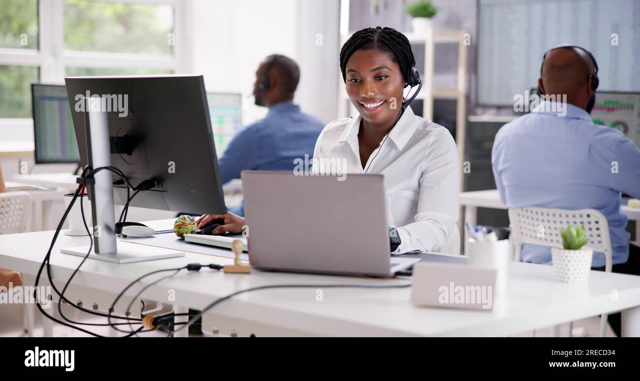 African american black female telemarketer service Banque de ...