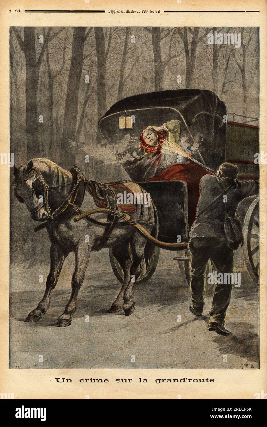 Attaque armee d'une voiture a cheval sur la route de la foret de Choisy ...