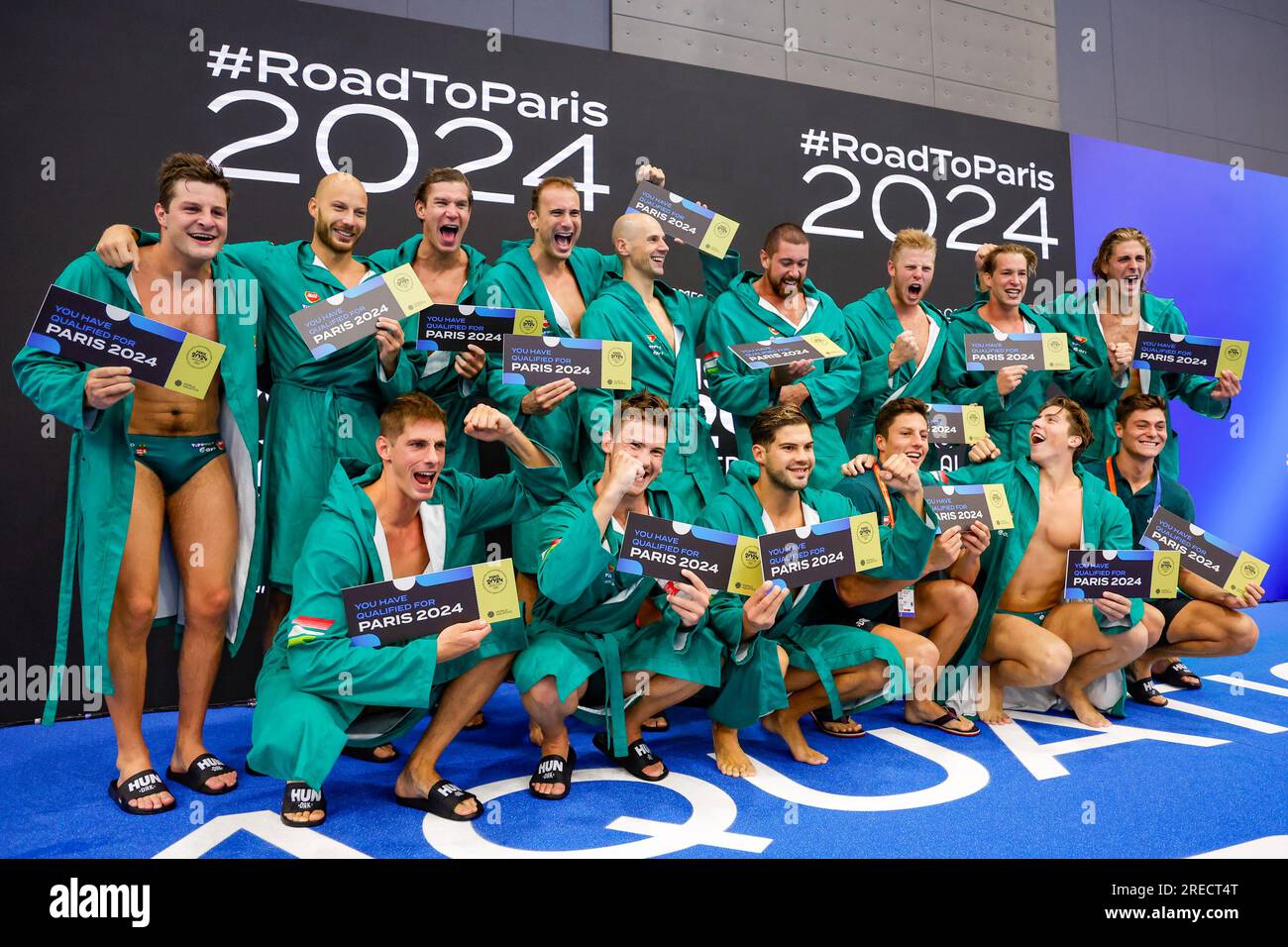 FUKUOKA, JAPON - JUILLET 27 : Marton Levai de Hongrie, Daniel Angyal de ...