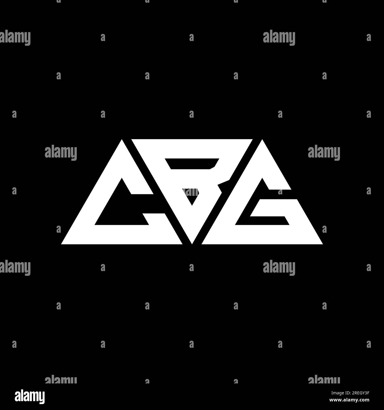 Logo de lettre triangle CBG avec forme de triangle. Monogramme de ...