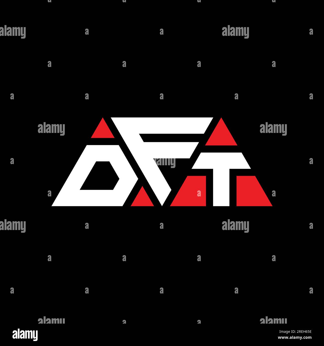 Logo de lettre triangle DFT avec forme de triangle. Monogramme de logo ...