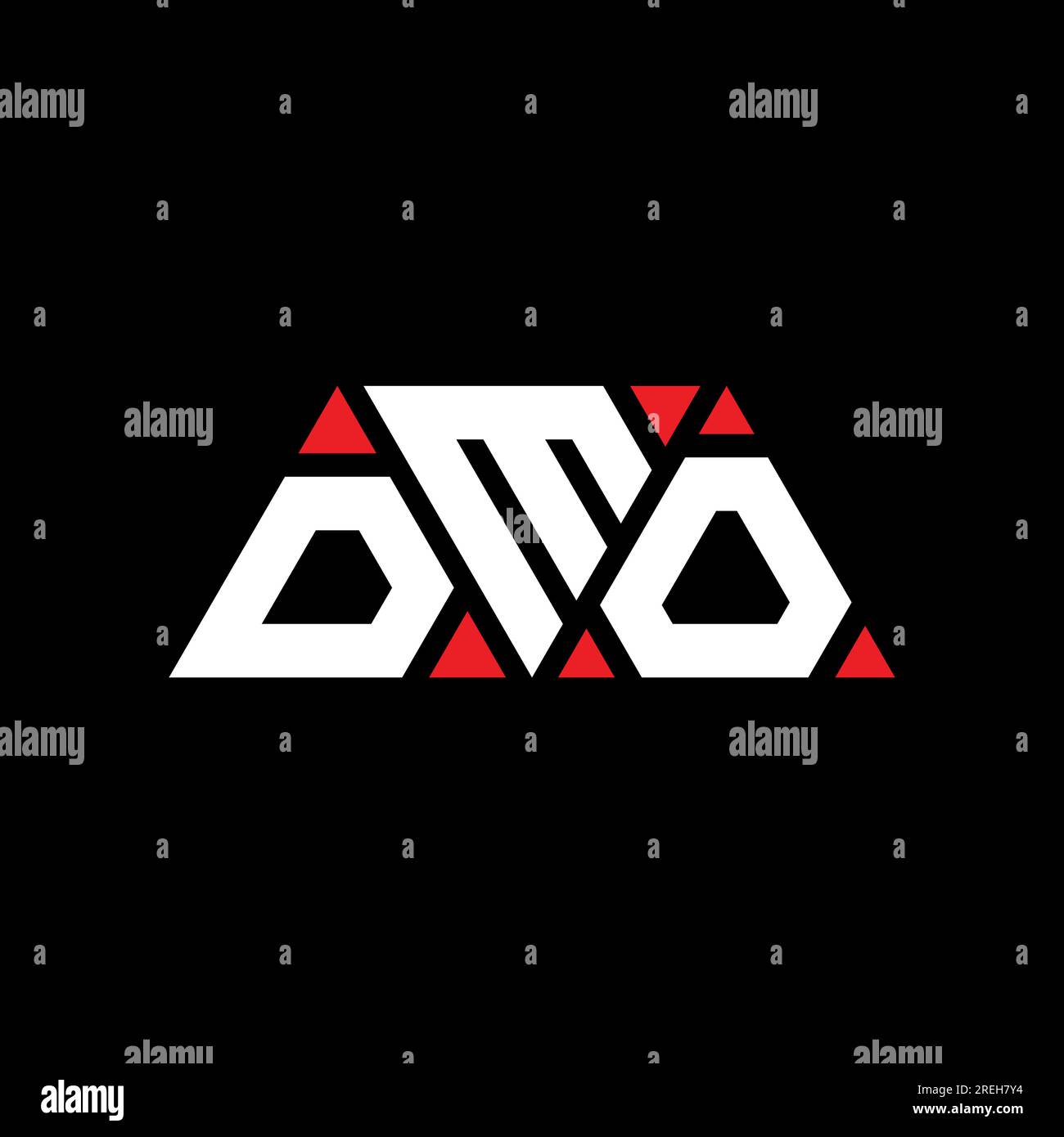 Logo DMO avec lettre triangulaire en forme de triangle. Monogramme de logo triangle DMO. Modèle ...