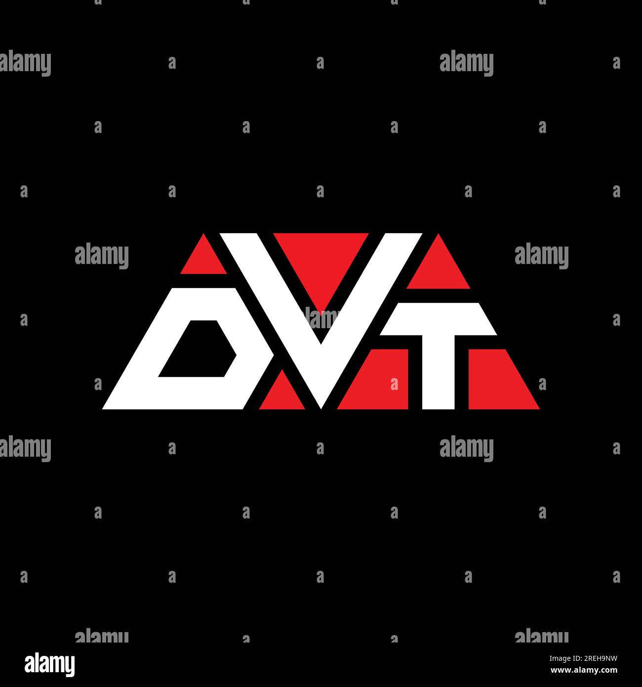 Logo de lettre triangle DVT avec forme de triangle. Monogramme de logo ...
