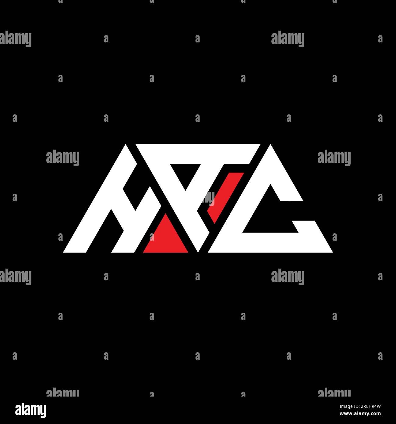 Logo de lettre triangle HAC avec forme de triangle. Monogramme de logo ...