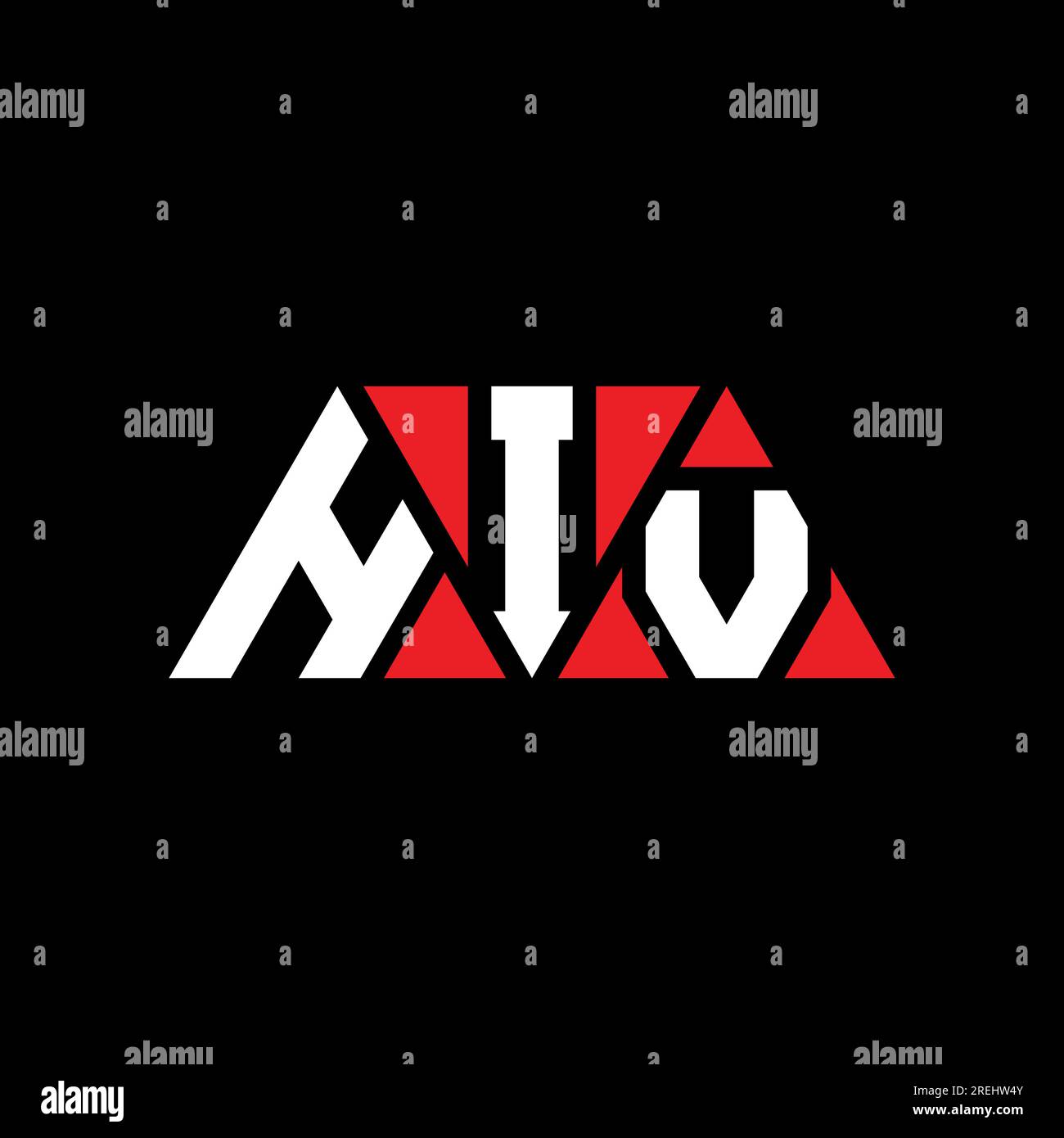 Logo en forme de triangle VIH. Monogramme de logo triangle VIH. Modèle ...