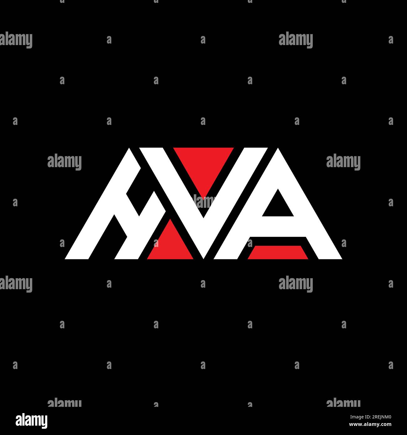 Logo de lettre triangle HVA avec forme de triangle. Monogramme de logo ...