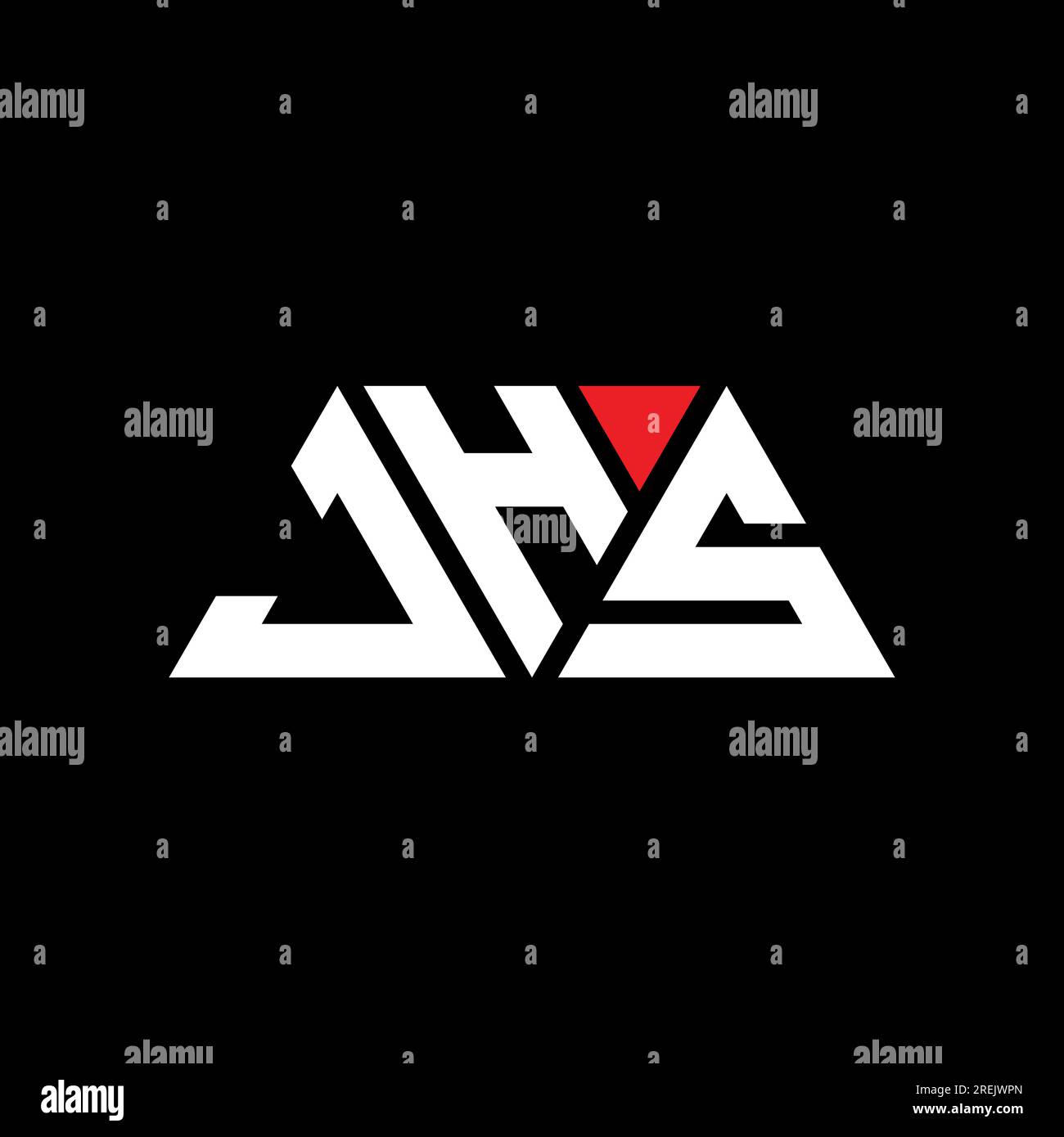 Logo de lettre triangle JHS avec forme de triangle. Monogramme de conception de logo triangle ...