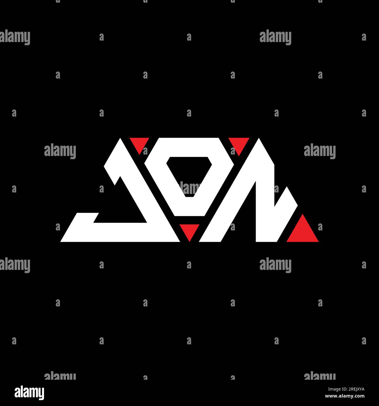 Logo de lettre triangle JON avec forme de triangle. Monogramme de logo ...