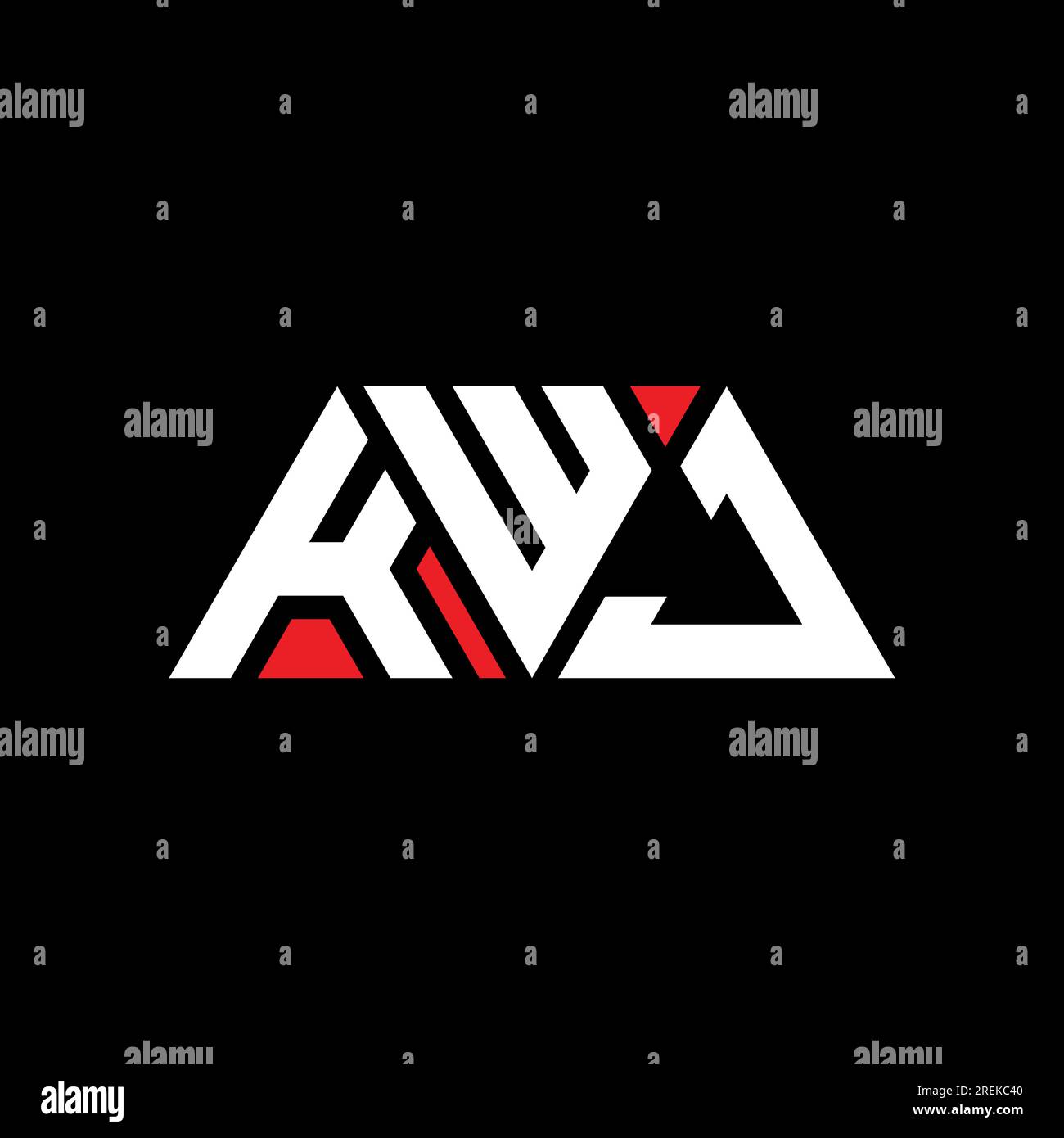 Logo de lettre triangle KWJ avec forme de triangle. Monogramme de logo ...