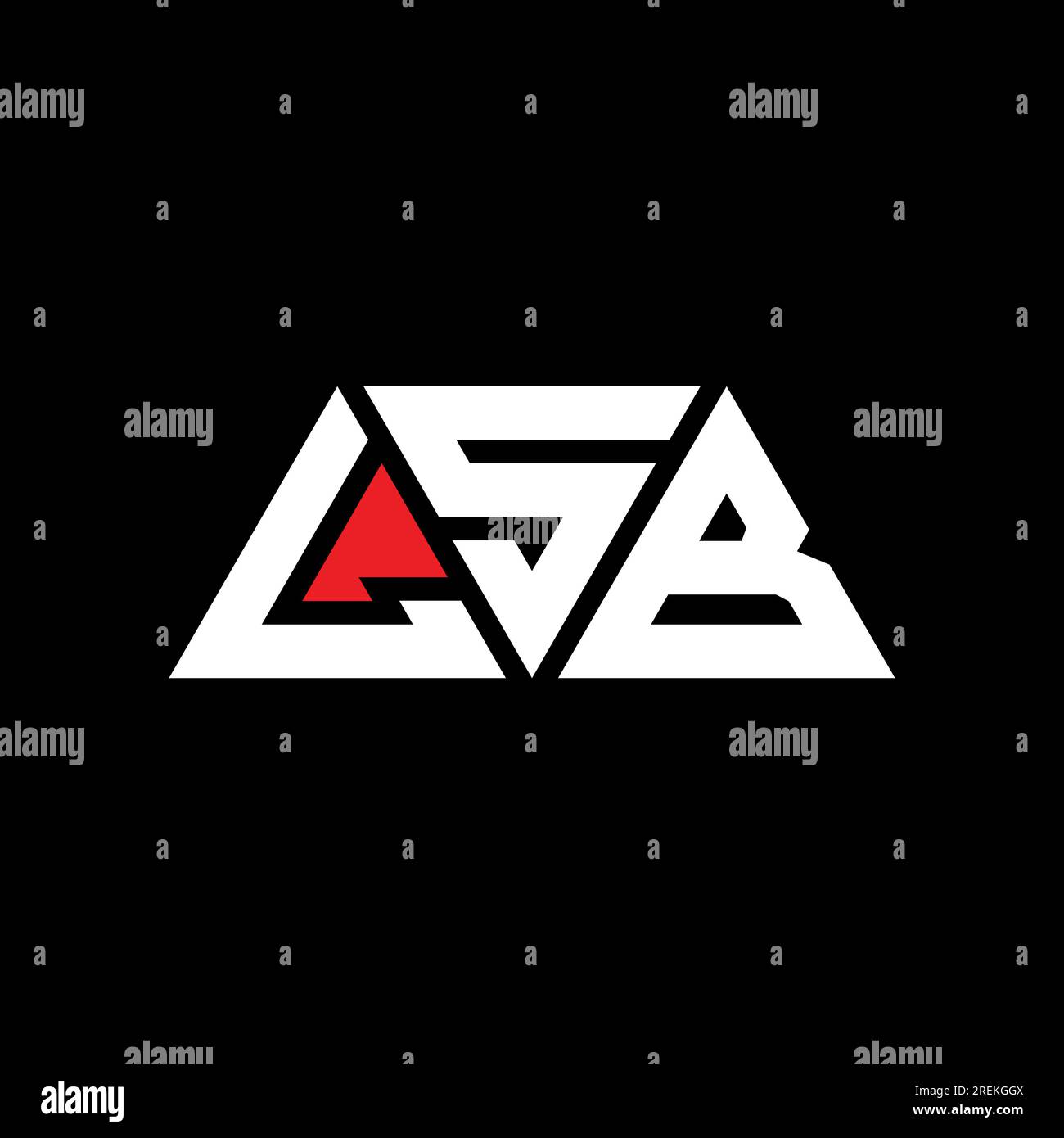 Logo de lettre triangle LSB avec forme de triangle. Monogramme de logo ...