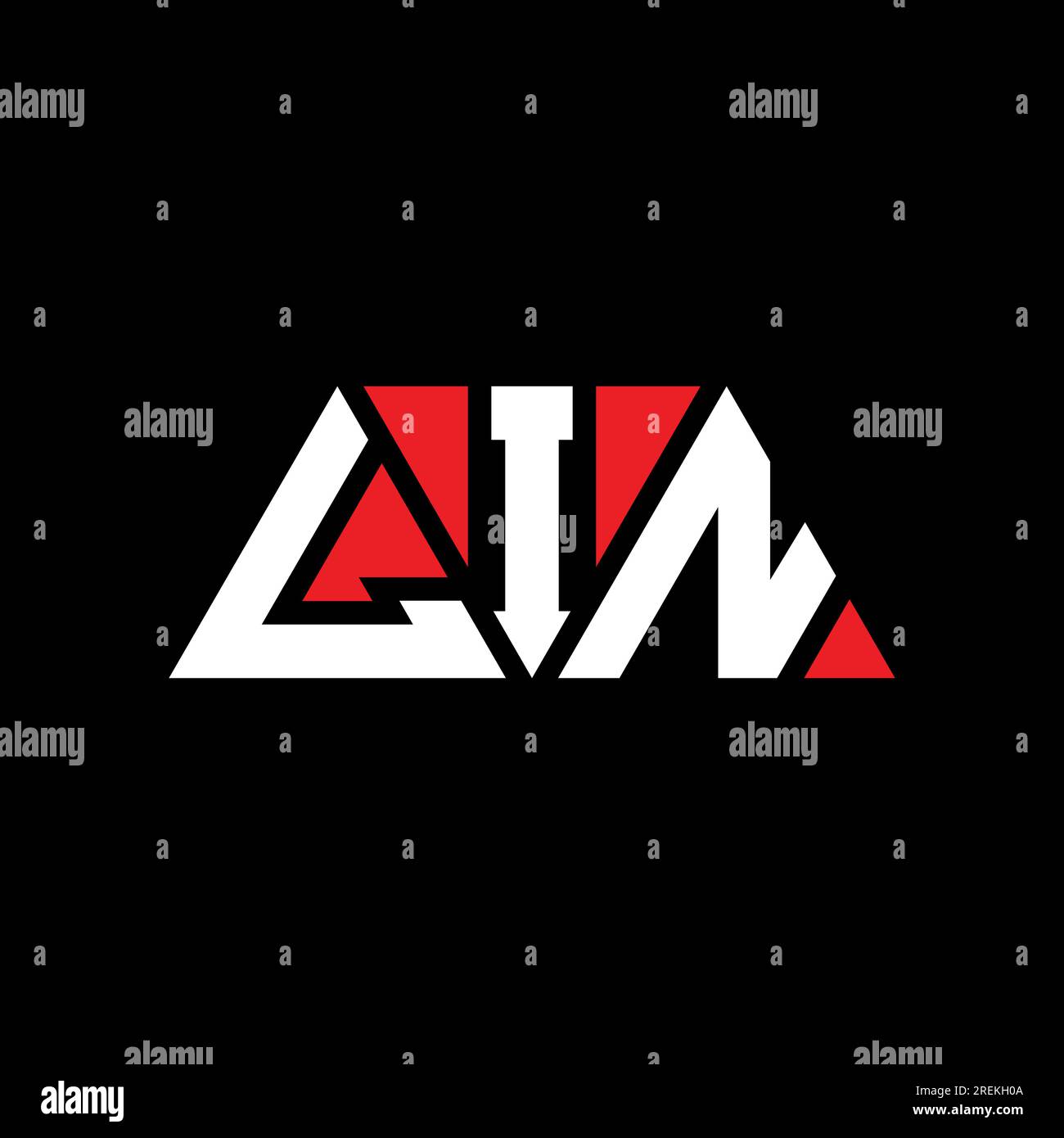 Logo en forme de triangle LIN. Monogramme de logo triangle LIN. Modèle ...