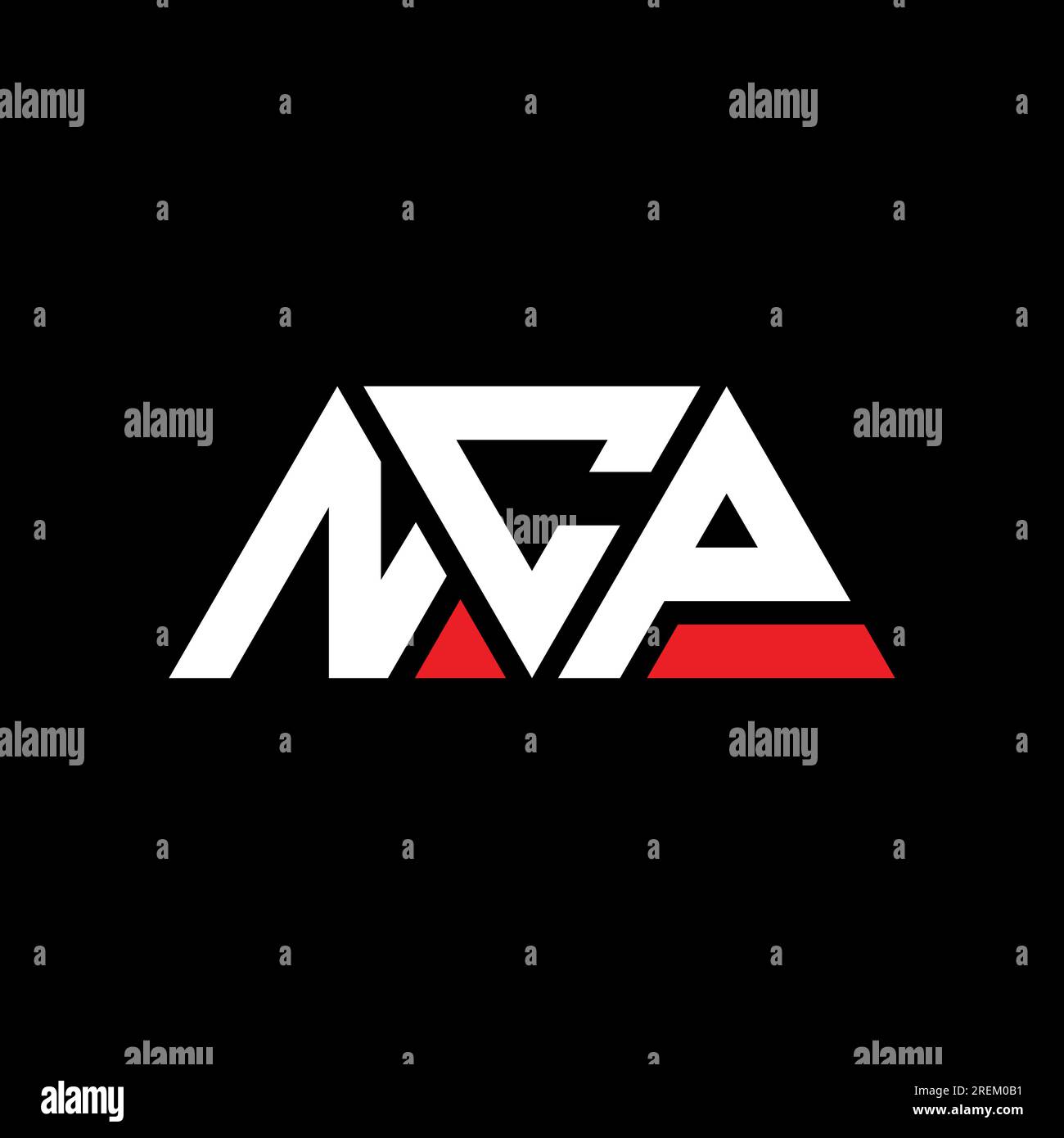 Logo NCP avec lettre triangulaire en forme de triangle. Monogramme de ...