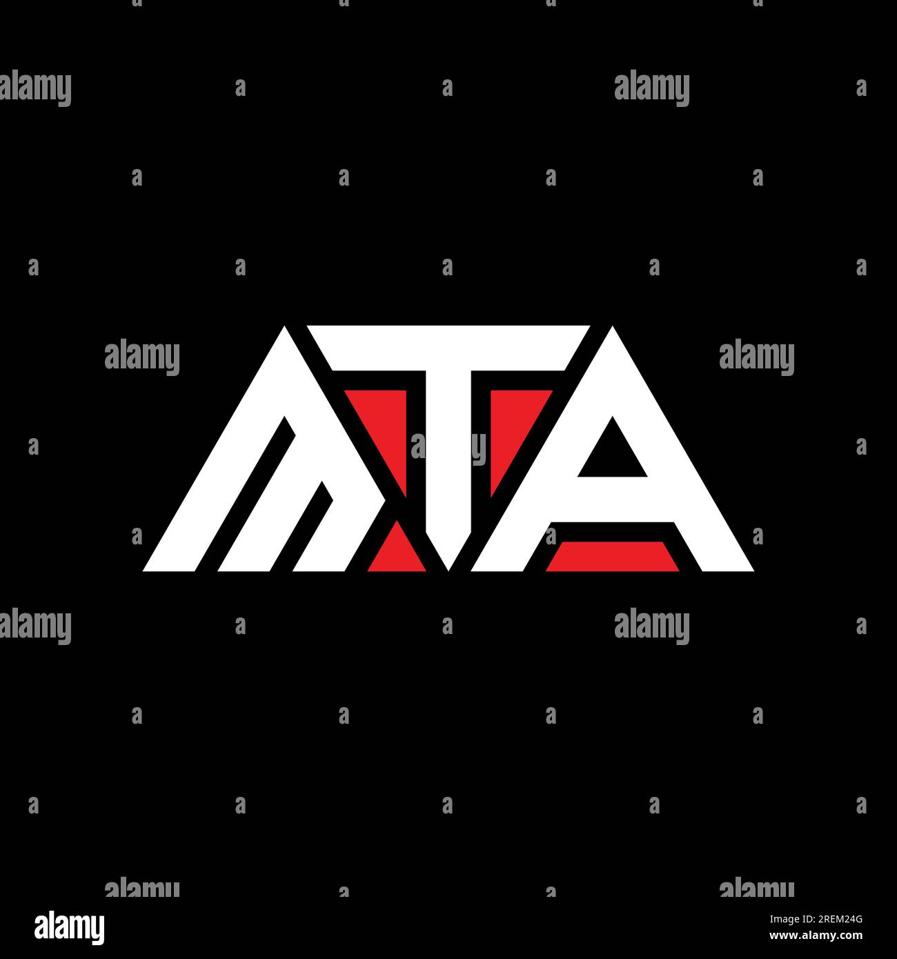 Logo de lettre triangle MTA avec forme de triangle. Monogramme de logo ...