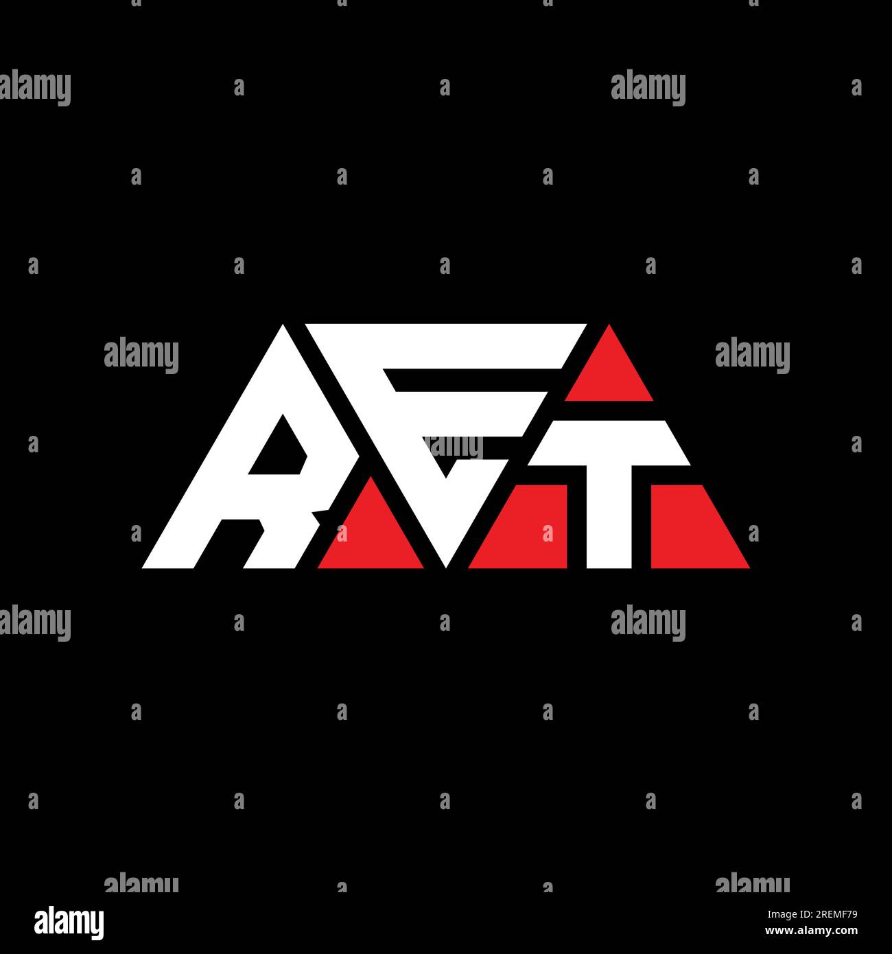 Logo de lettre triangle RET avec forme de triangle. Monogramme de logo ...