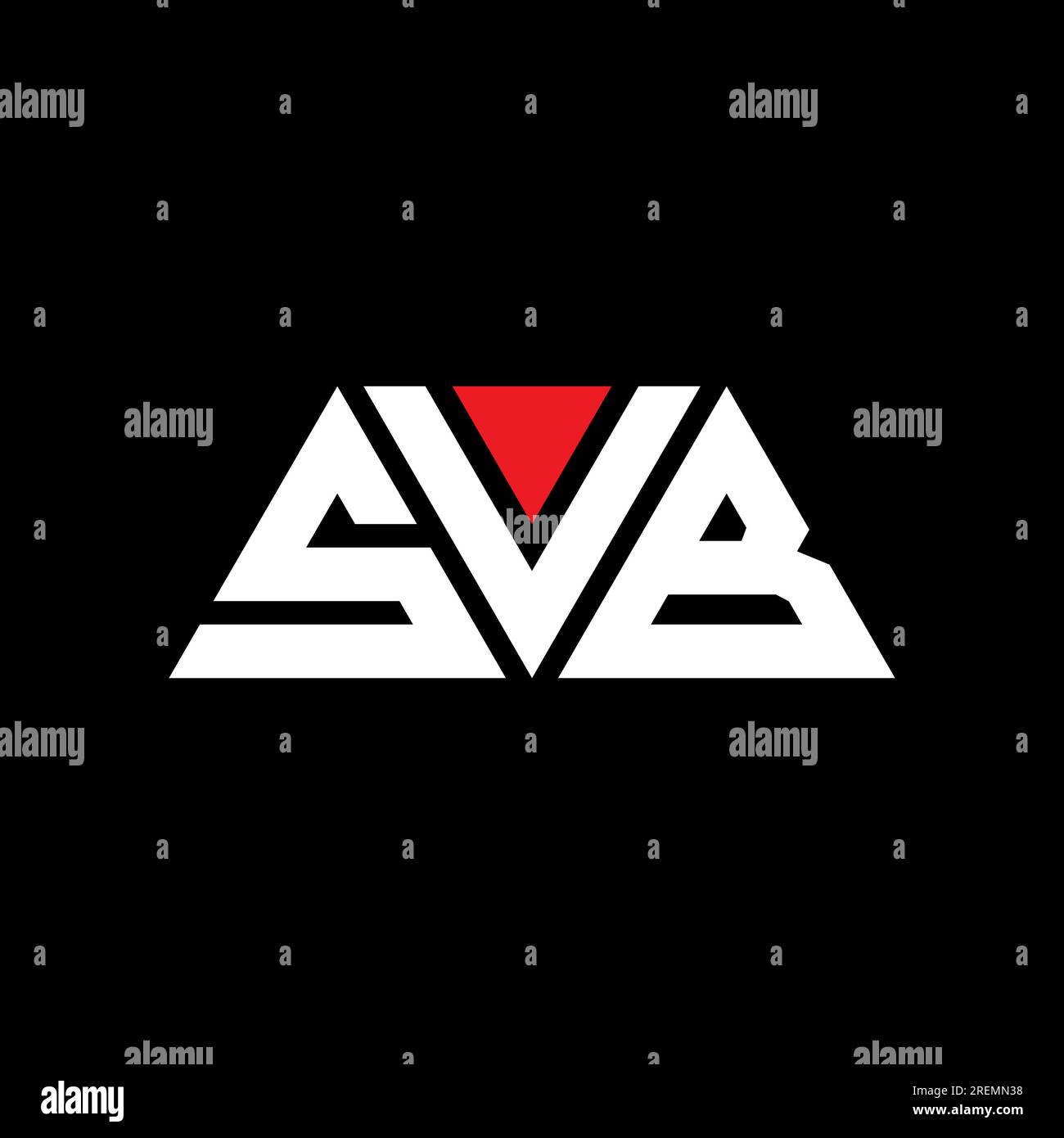 Logo de lettre triangle SVB avec forme de triangle. Monogramme de logo ...