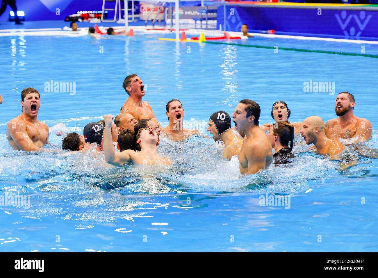 FUKUOKA, JAPON - JUILLET 29 : Marton Levai de Hongrie, Daniel Angyal de ...