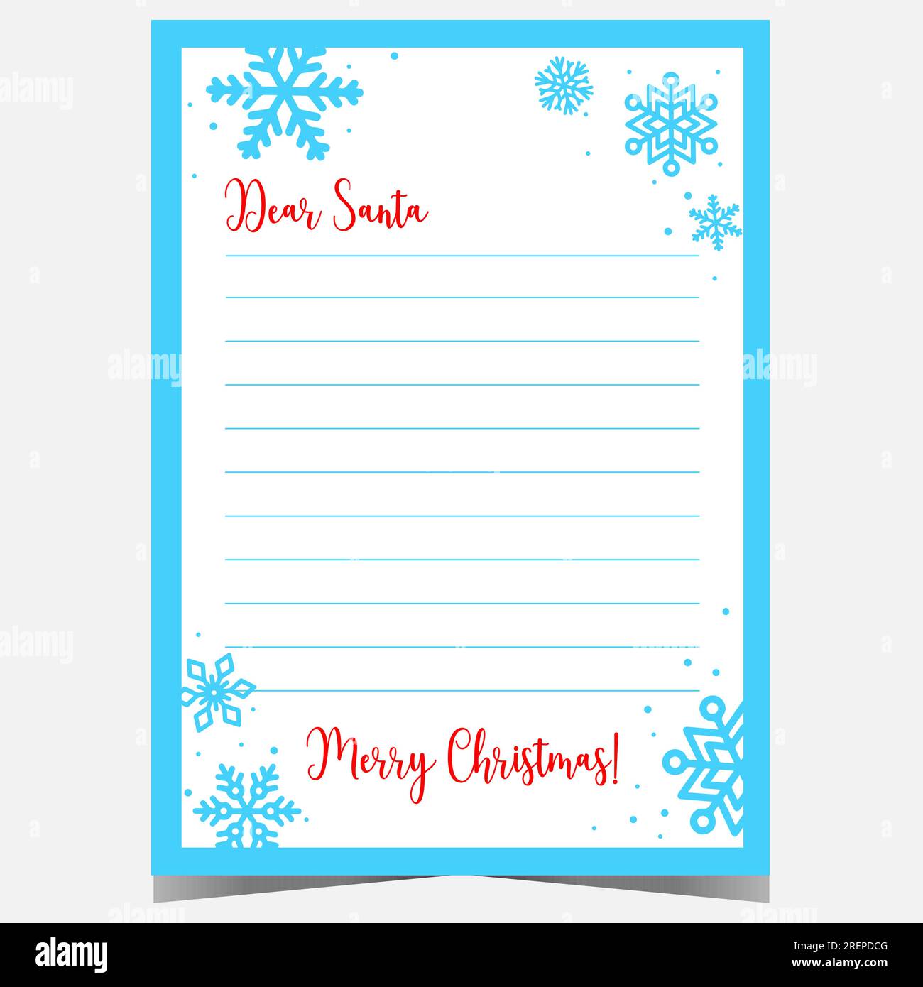 Santa Claus conception de modèle de lettre de Noël avec des flocons de ...