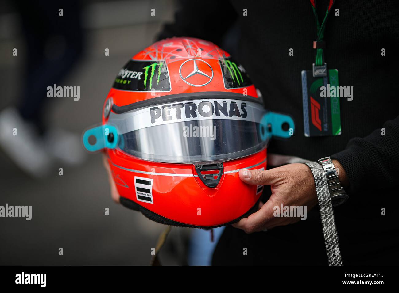 Spa-Francorchamps, Belgique. 30 juillet 2023. Michael Schumacher casque ...