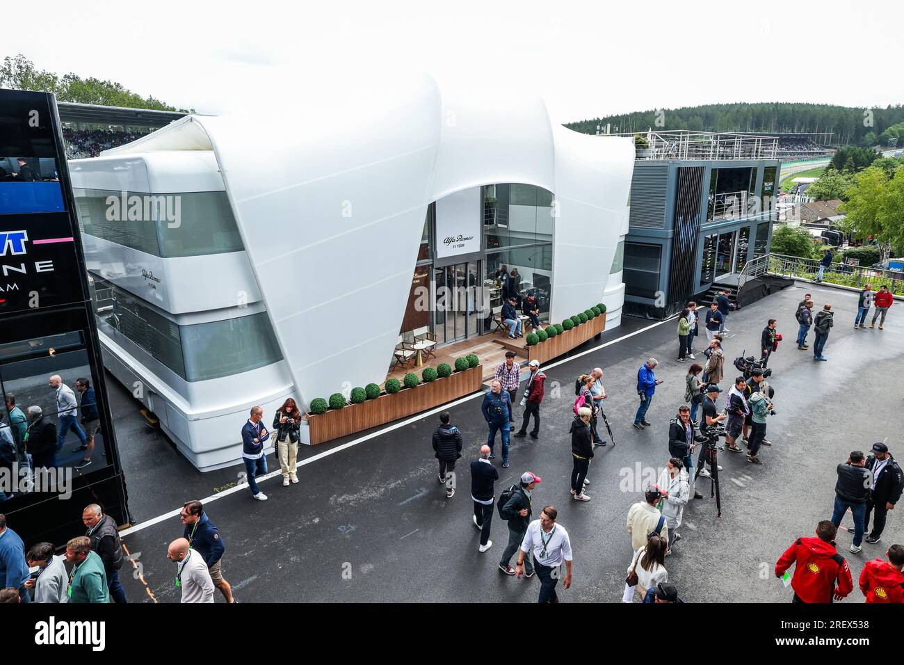 Les paddocks et camping-cars lors du Grand Prix de Belgique de Formule ...