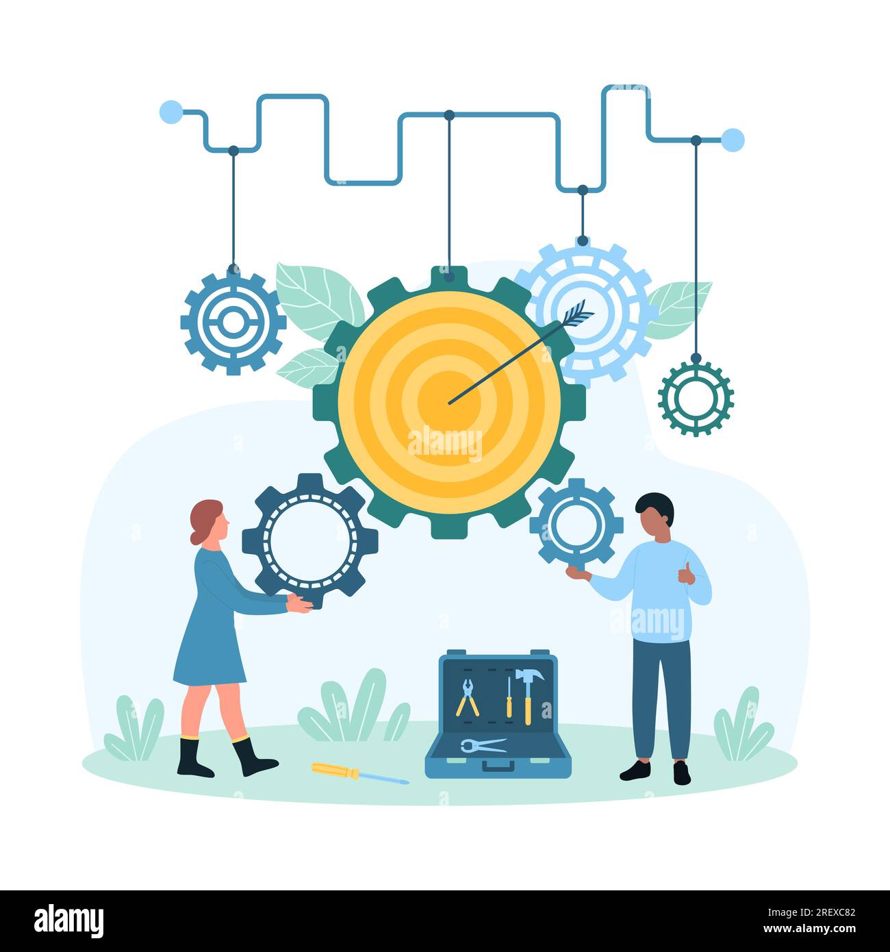 Cartoon gear construction engine work Banque de photographies et d ...