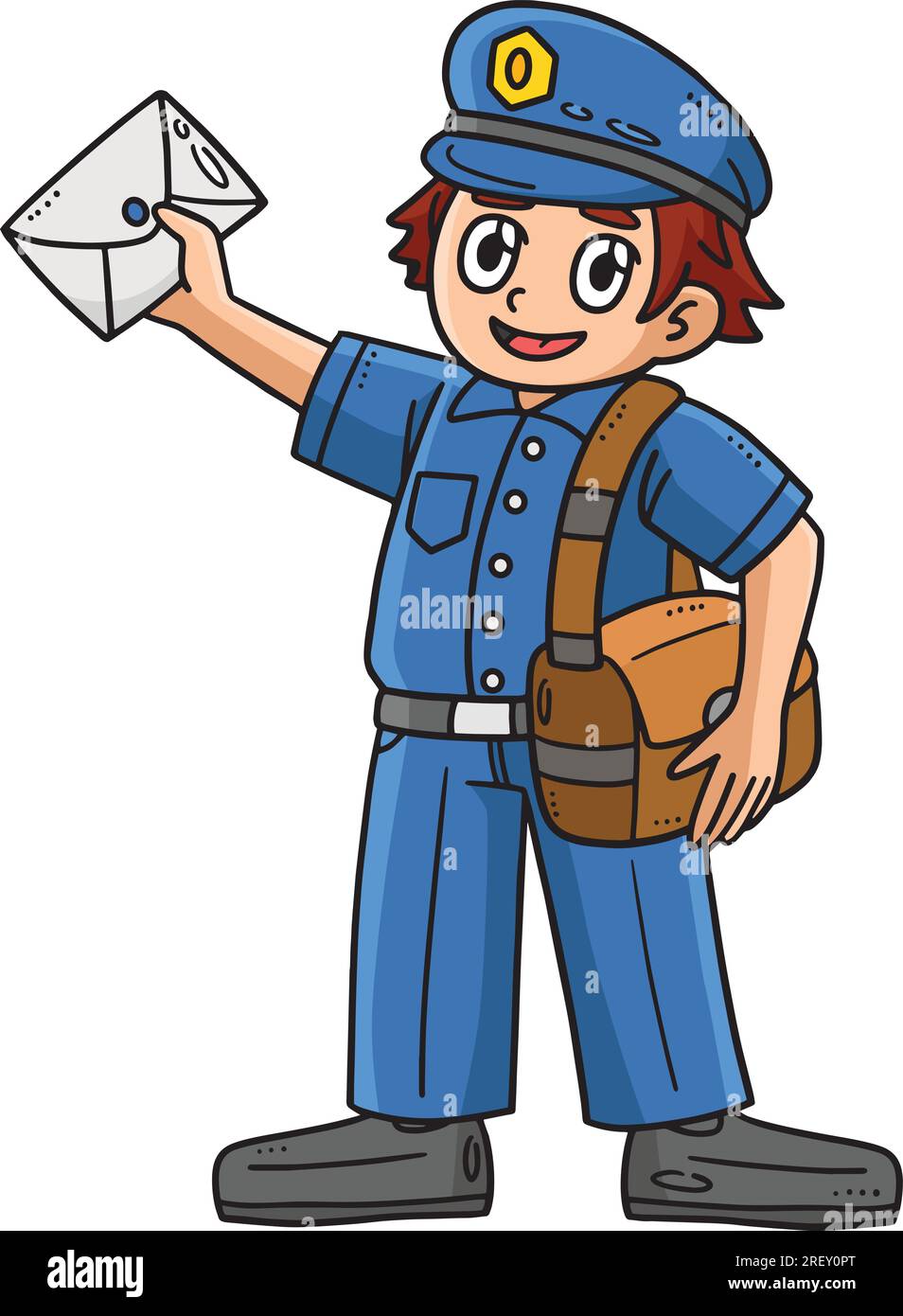 Postman Cartoon Colorial Clipart Illustration Image Vectorielle Stock ...