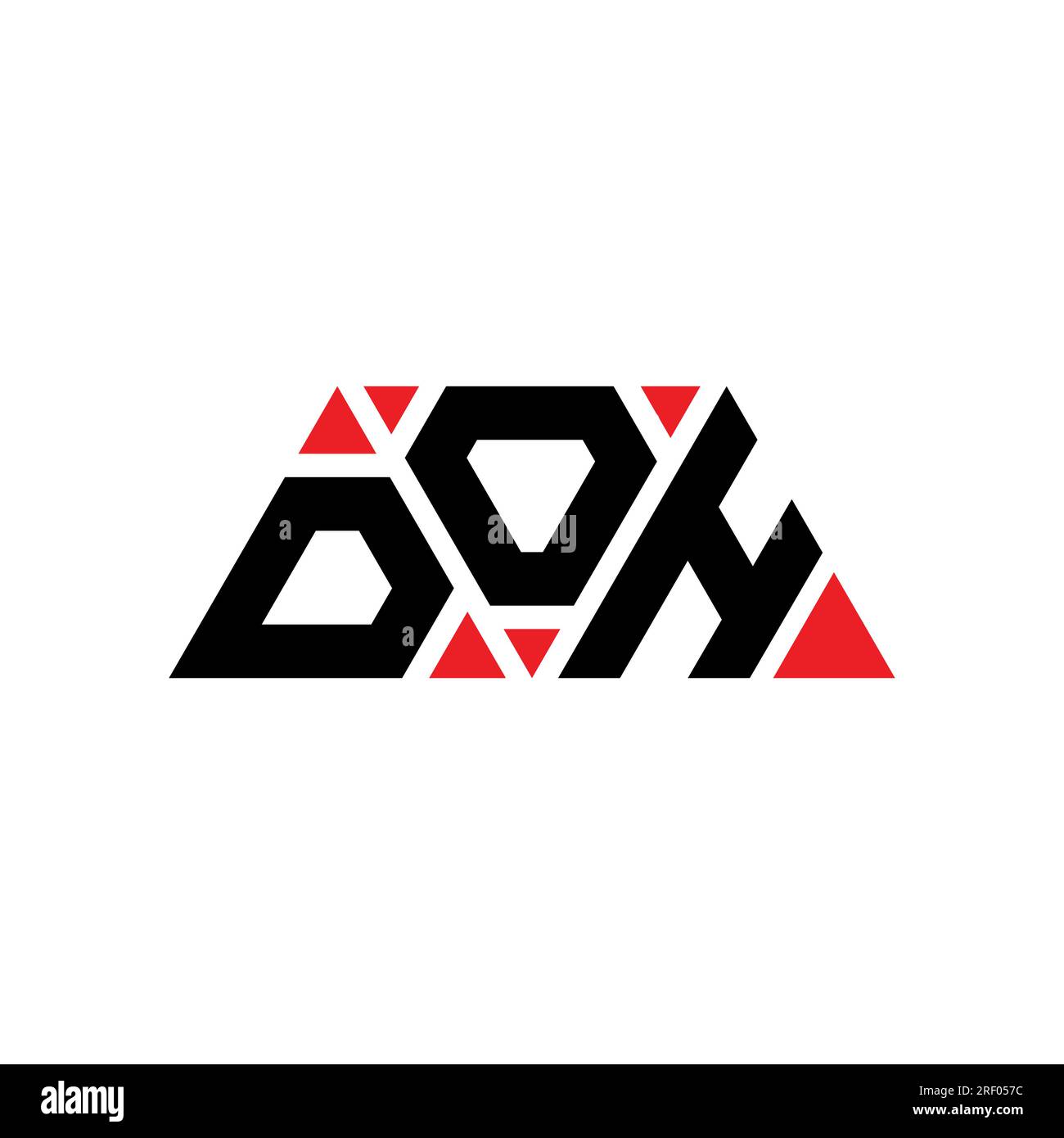 Logo de lettre triangle DOH avec forme de triangle. Monogramme de logo de triangle de DOH ...