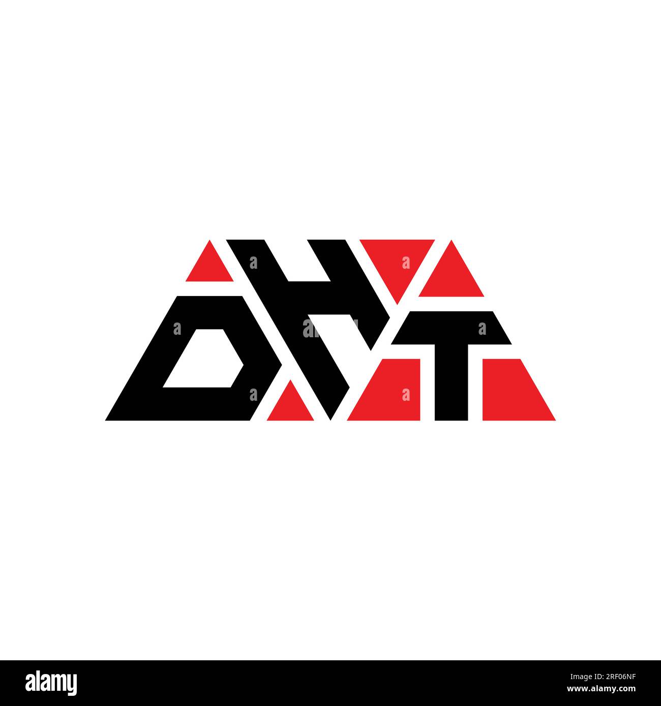 Logo de lettre triangle DHT avec forme de triangle. Monogramme de logo triangle DHT. Modèle de ...